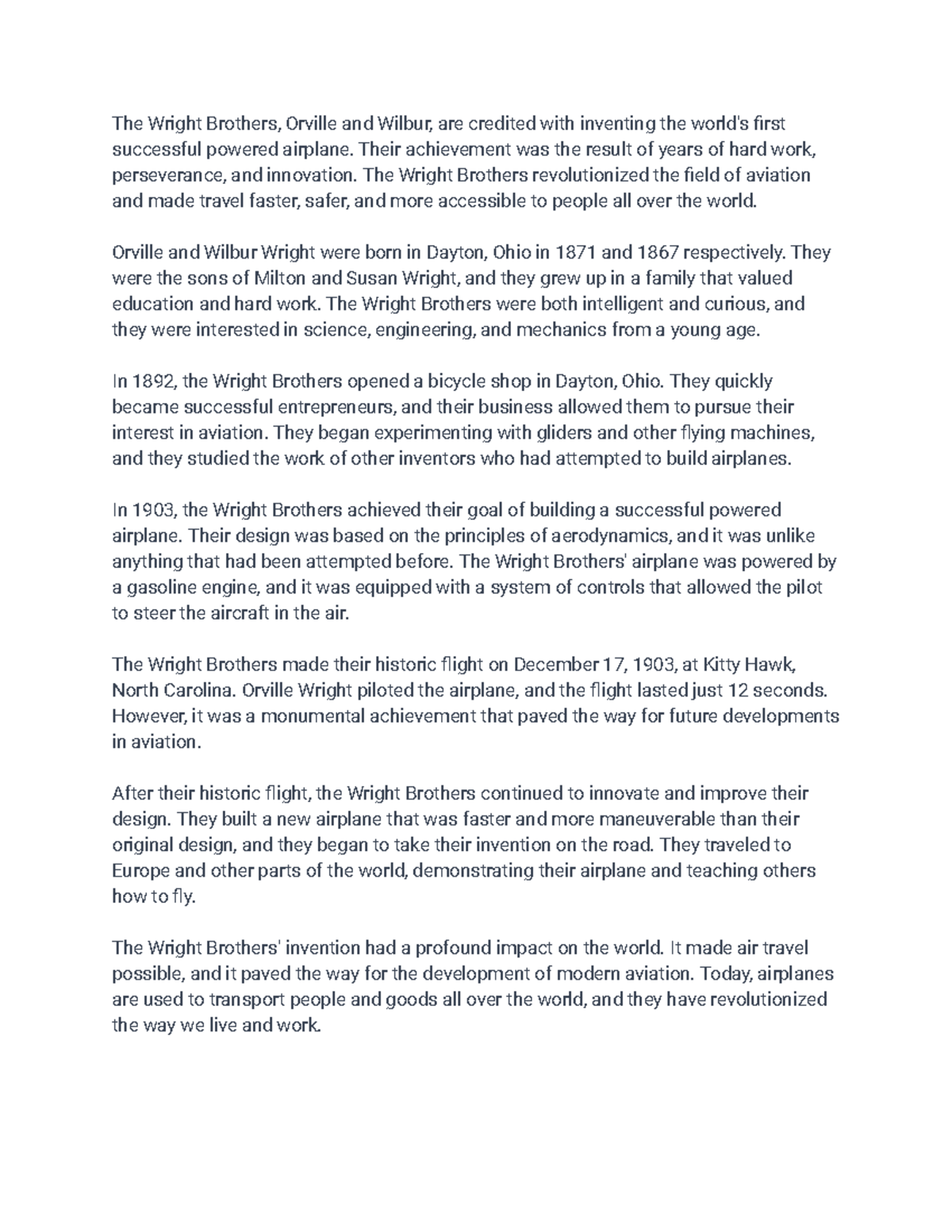 The Life of the Wright Brothers - The Wright Brothers, Orville and ...