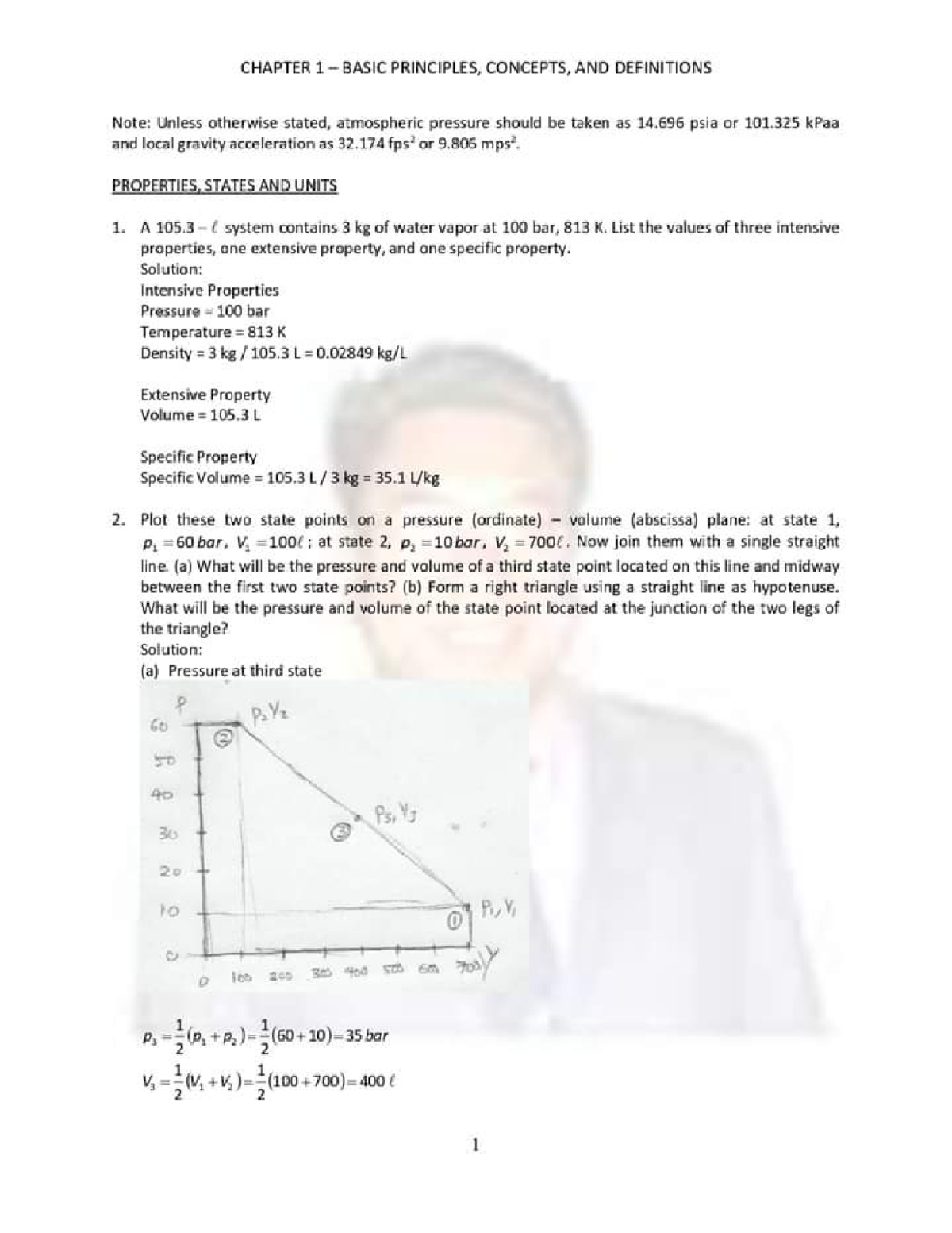 thermodyamics lecture - CHAPTER 1 BASIC PRINCIPLES, CONCEPTS, AND DEFINITIONS Note: Unless ...