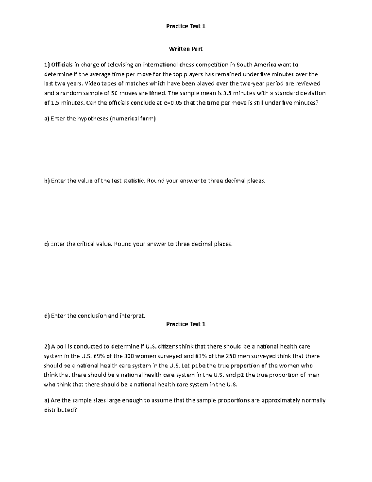 Practice Test 1 - Video tapes of matches which have been played over ...