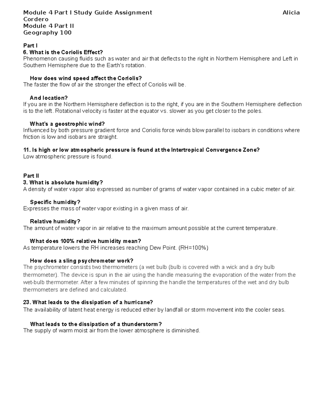 Module 4 Study Guide Week 4 Assignment - Module 4 Part I Study Guide ...