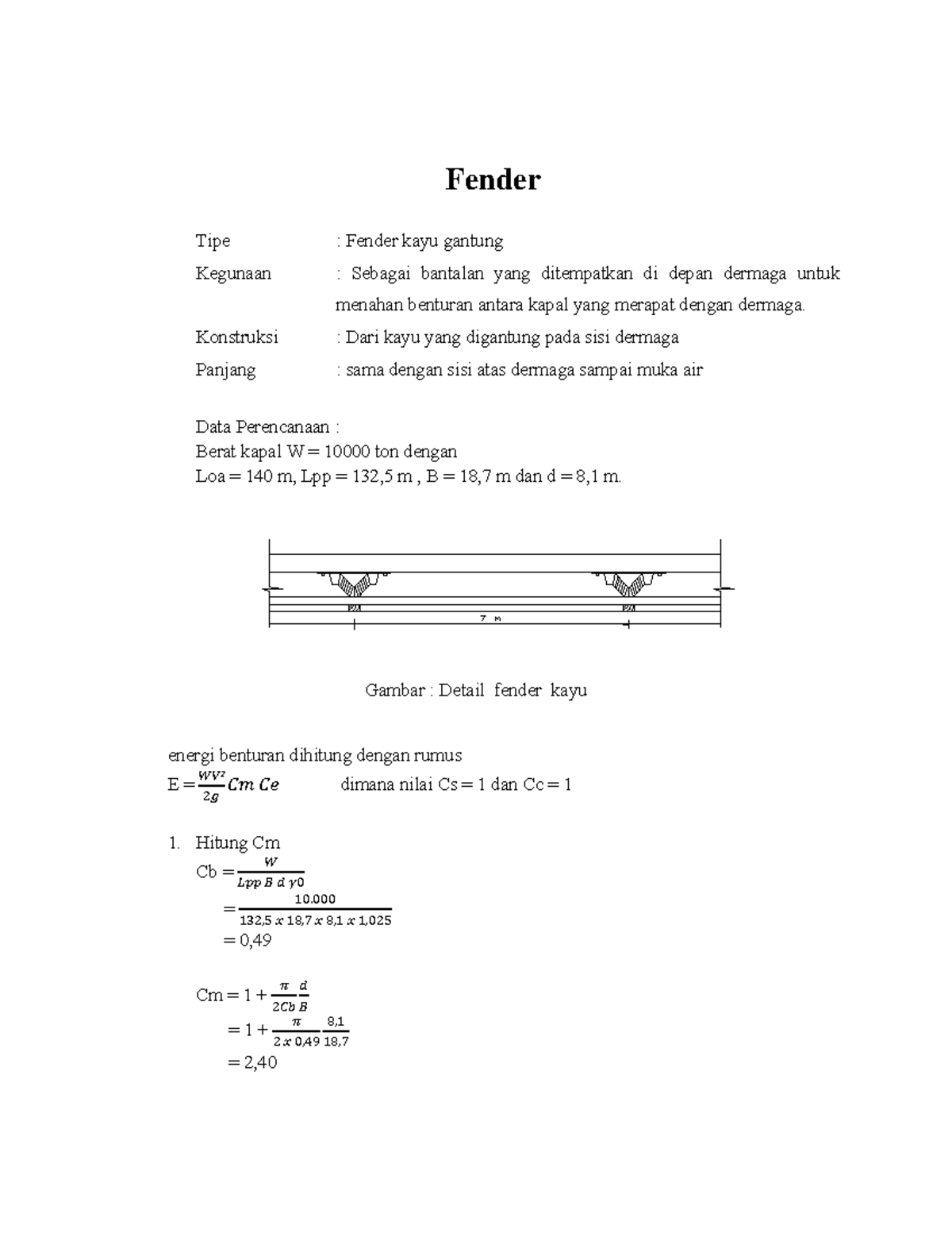 221530026-Perhitungan-Fender - Fender Tipe : Fender kayu gantung ...