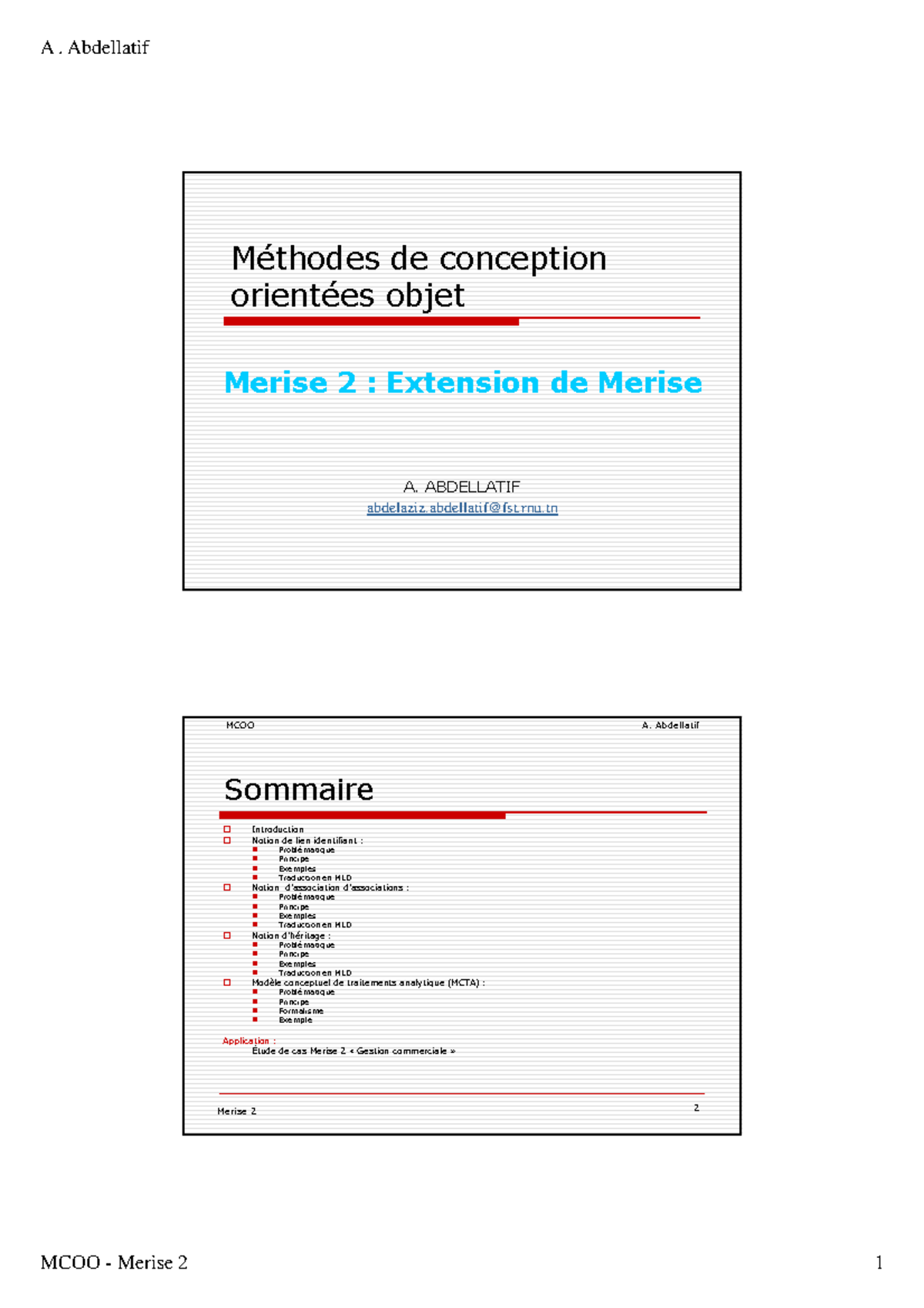 02-Merise 2 - dadzada - Méthodes de conception orientées objet A ...