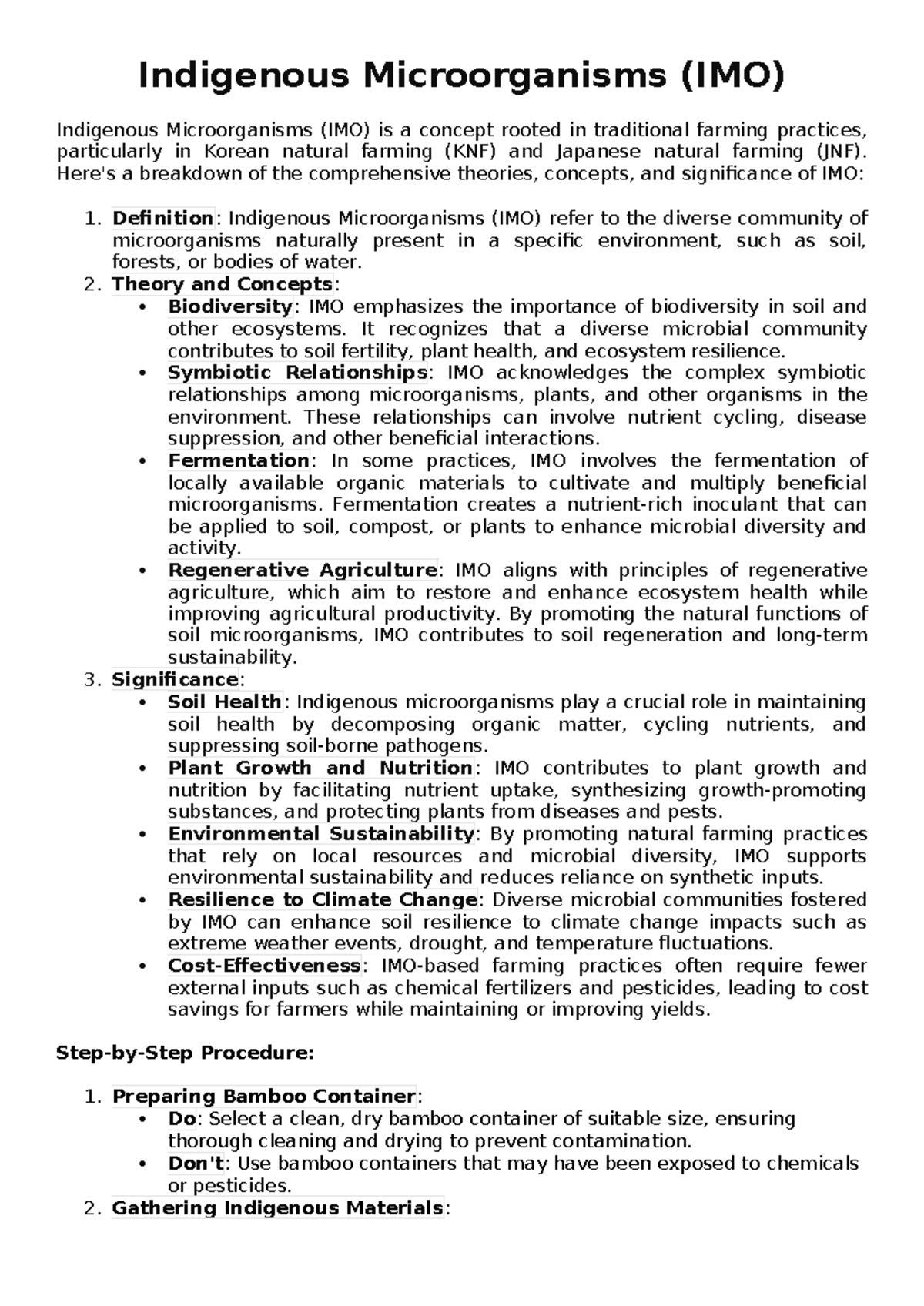 Indigenous- Microorganisms-IMO - Here's a breakdown of the ...