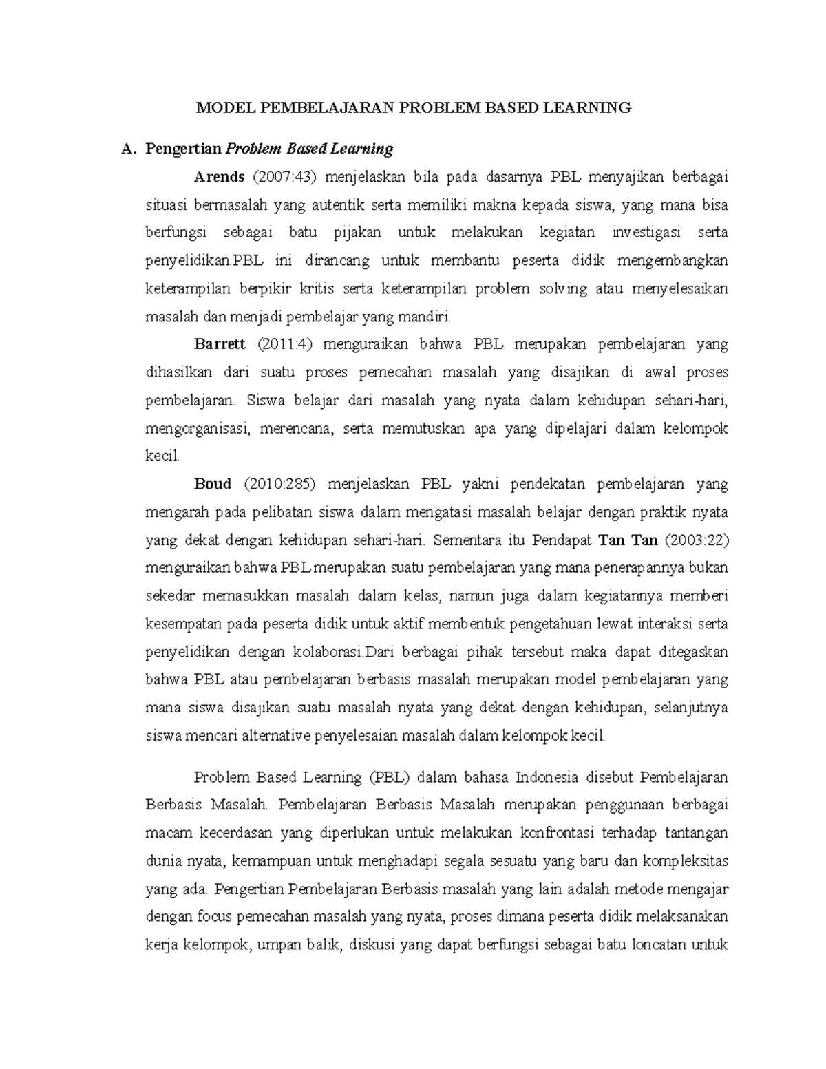 Pembelajaran Saintifik DAN PBL - MODEL PEMBELAJARAN PROBLEM BASED ...