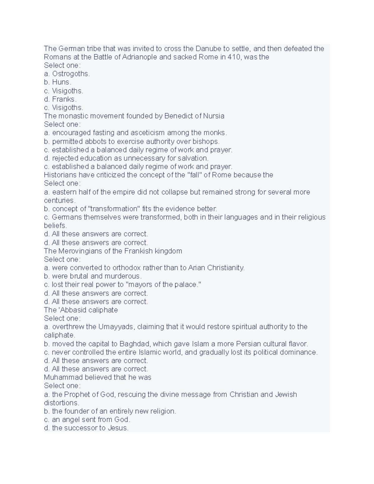 Hist 33 - practice - The German tribe that was invited to cross the ...