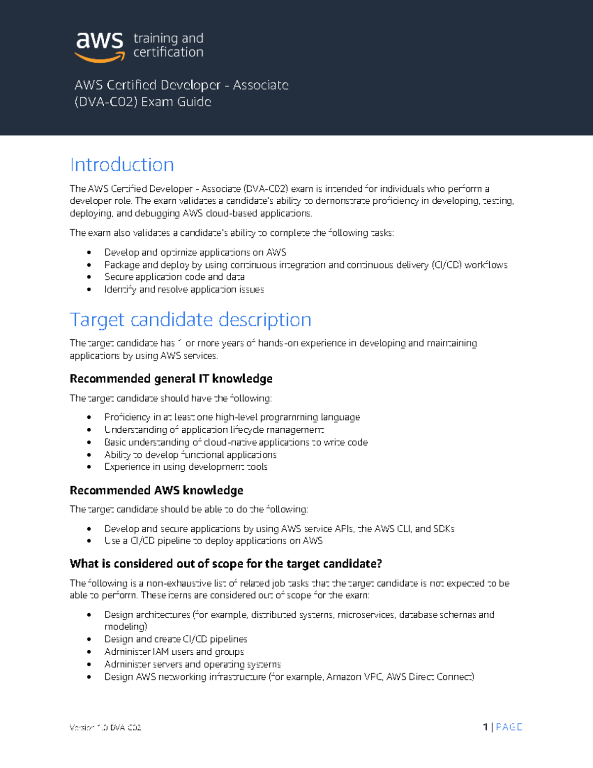 AWS-Certified-Developer-Associate Exam-Guide C02 - AWS Certified Developer - Associate (DVA-C02 ...