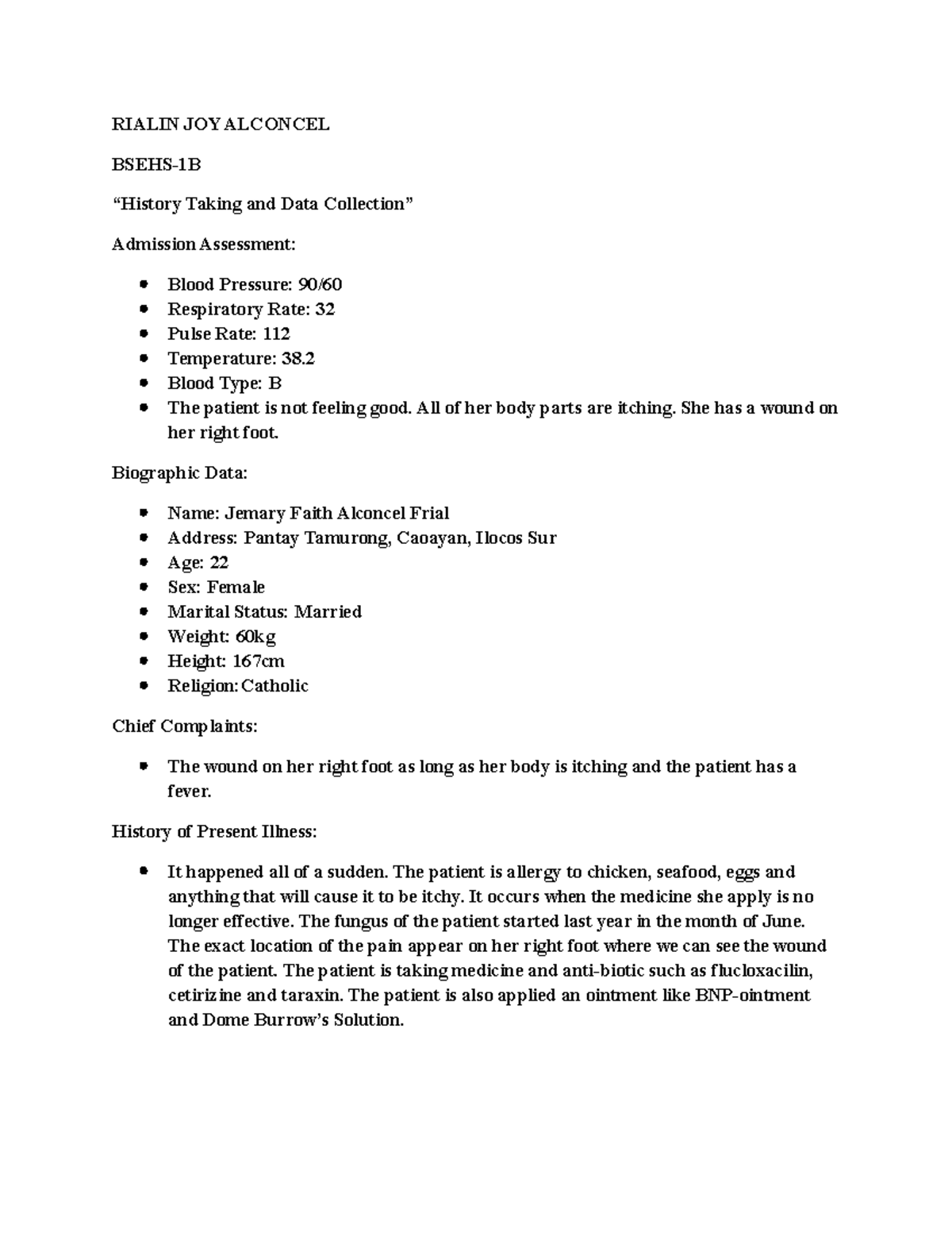 Alconcel, Rialin Joy, Clinical Work, Activity 4 - RIALIN JOY ALCONCEL ...