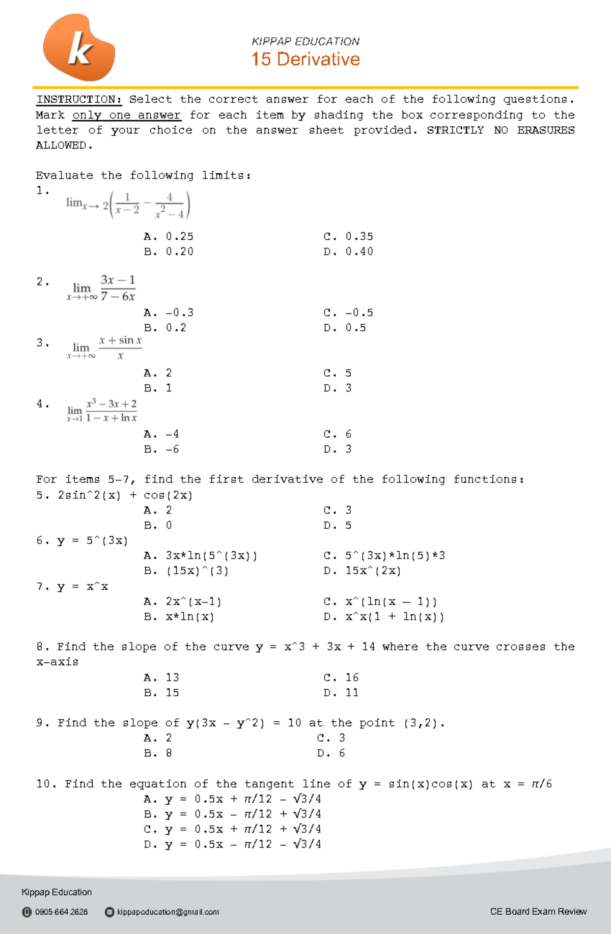 Kippap-Handout-MSTE (15 Derivative) - KIPPAP EDUCATION 15 Derivative ...