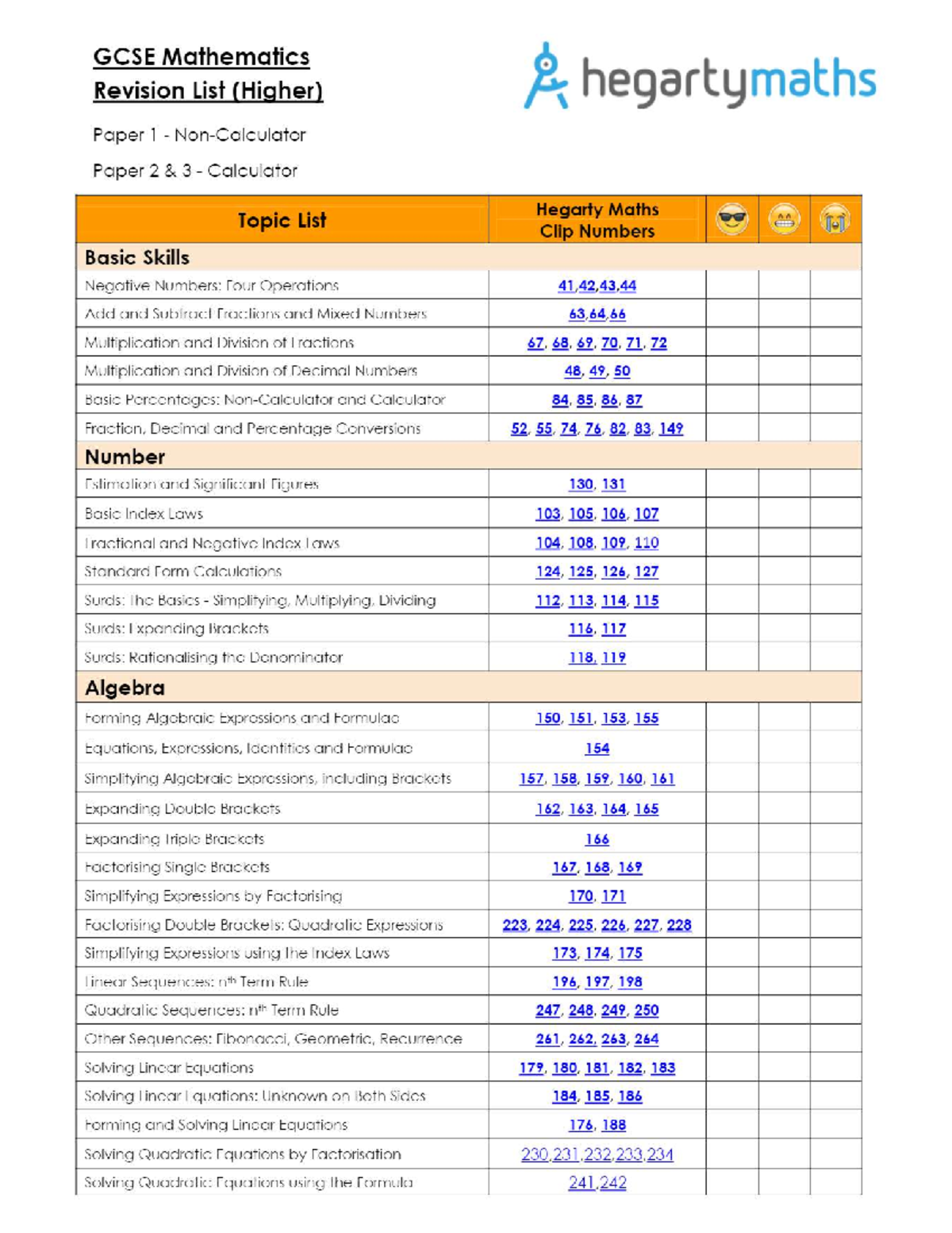 Mesdhbb hkbhib hgu - GCSE Mathematics Revision List (Higher) p ...