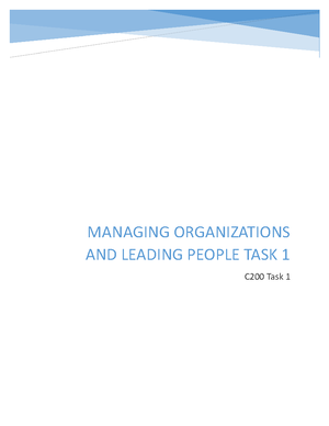 C200 - Task 1 - Task 1 - C200 - WGU - Studocu