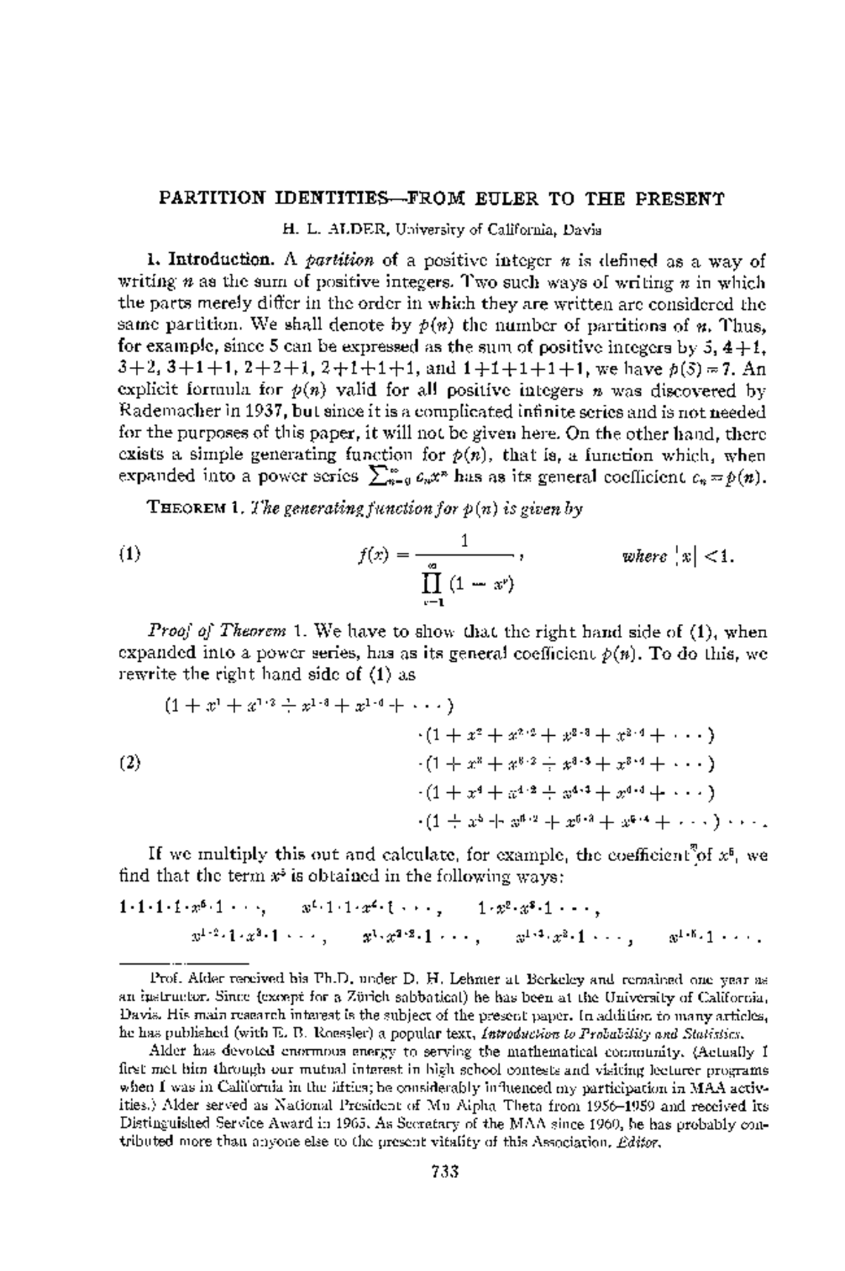 HLAlder - good reference for reading - 15. 085J - Studocu