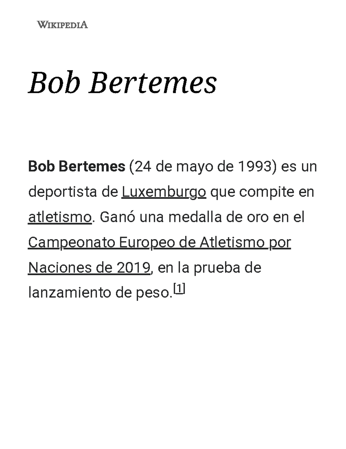 Bob Bertemes - Wikipedia, la enciclopedia libre - Bob Bertemes Bob Bertemes (24 de mayo de 1993 ...