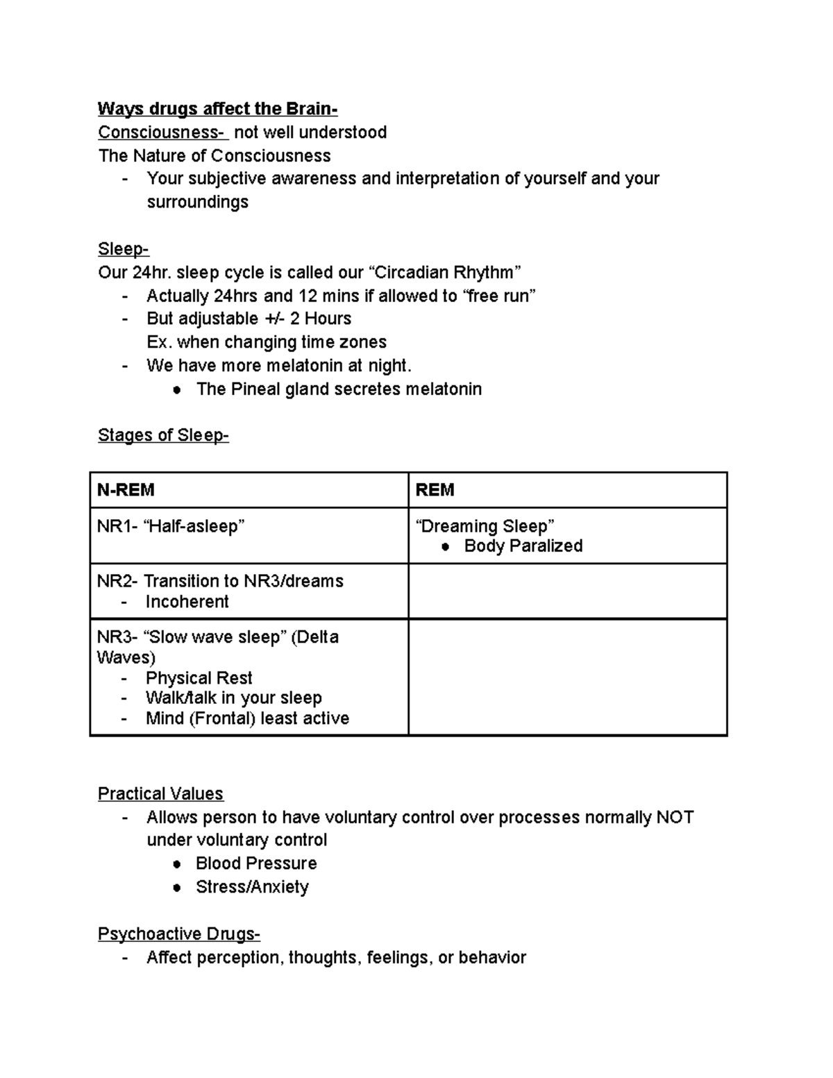 Psych. Notes #6 - Ways drugs affect the Brain - Ways drugs affect the ...