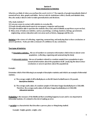 Section G Notes with Answers - 43 Section G Summarizing Quantitative ...
