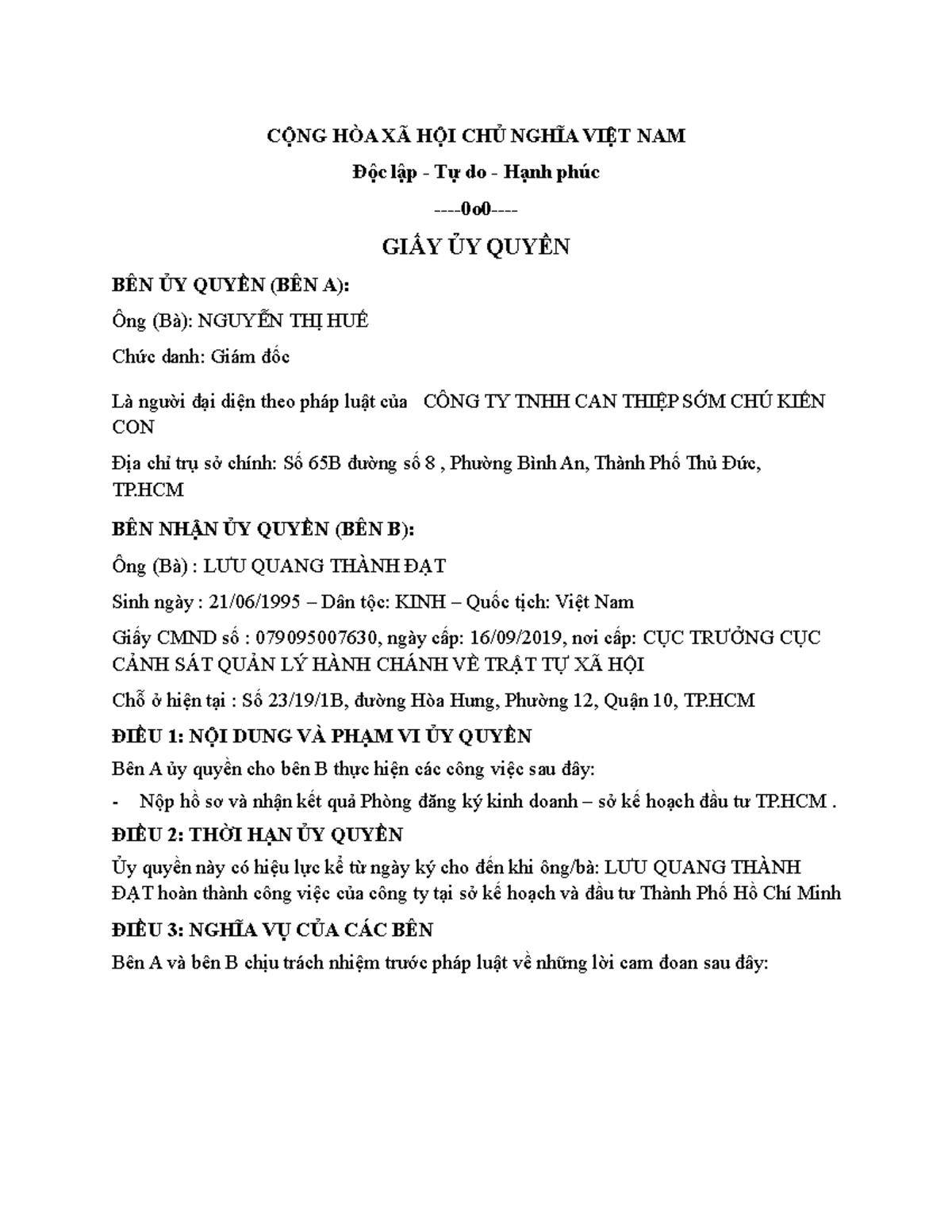 G uy CKH - ghjgh - CỘNG HÒA XÃ HỘI CHỦ NGHĨA VIỆT NAM Độc lập - Tự do ...