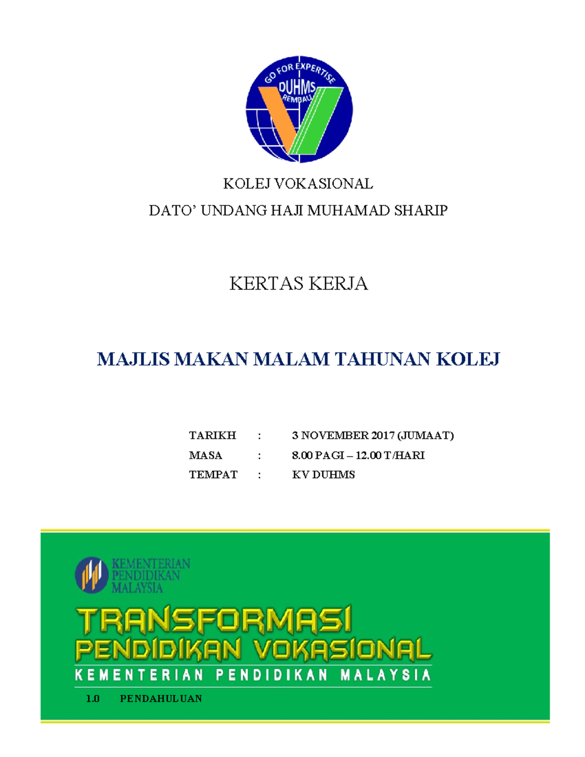 Toaz - WWWW - KOLEJ VOKASIONAL DATO’ UNDANG HAJI MUHAMAD SHARIP KERTAS ...