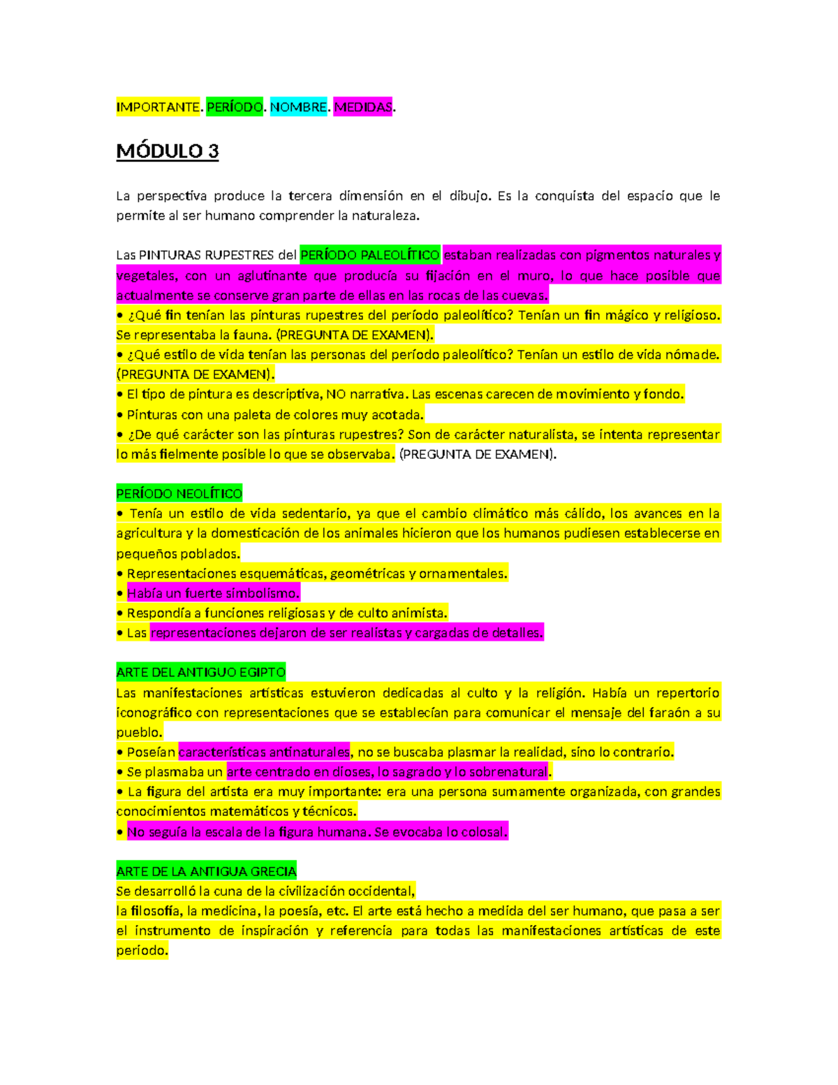 Resumen Dibujo Módulos 3 y 4 - IMPORTANTE. PERÍODO. NOMBRE. MEDIDAS ...