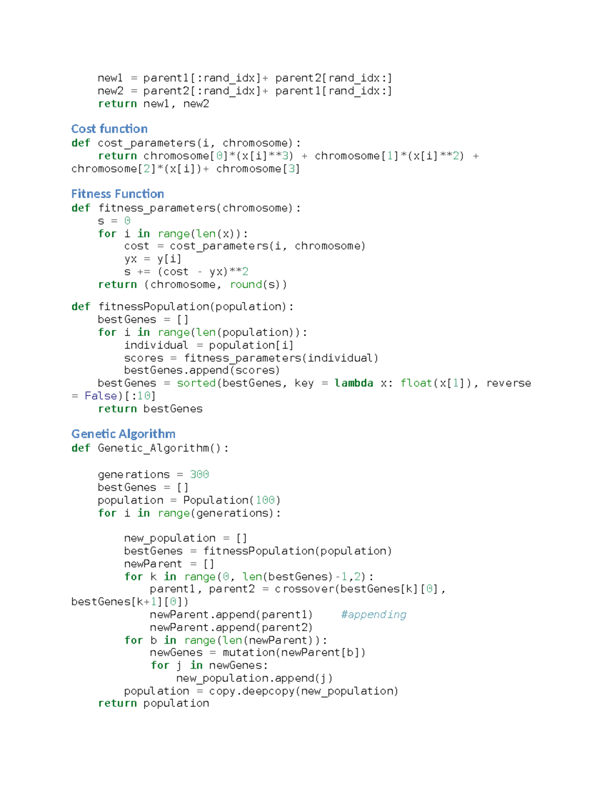 Vertopal - homework 5 python code - new1 = parent1[:rand_idx]+ parent2 ...