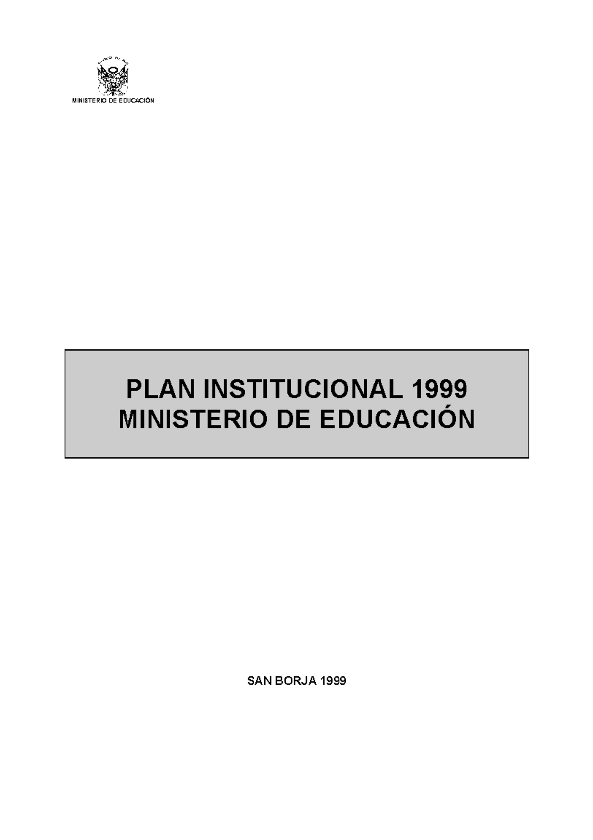 Poa99 - Ghjhf de - MINISTERIO DE EDUCACIÓN PLAN INSTITUCIONAL 1999 ...