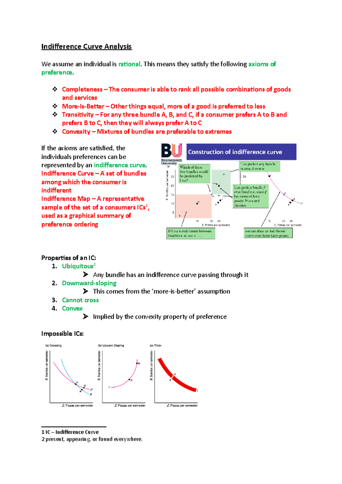 1. Indifference Curve Analysis - Indifference Curve Analysis We assume ...