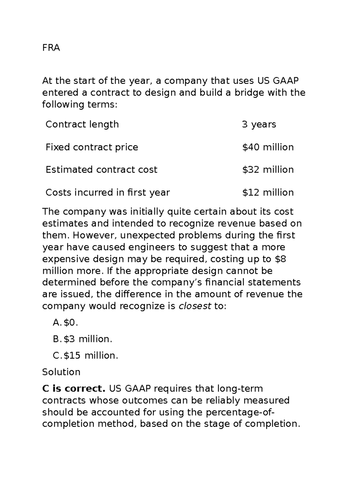 FRA - Summary Financial Reporting & Analysis - FRA At the start of the ...