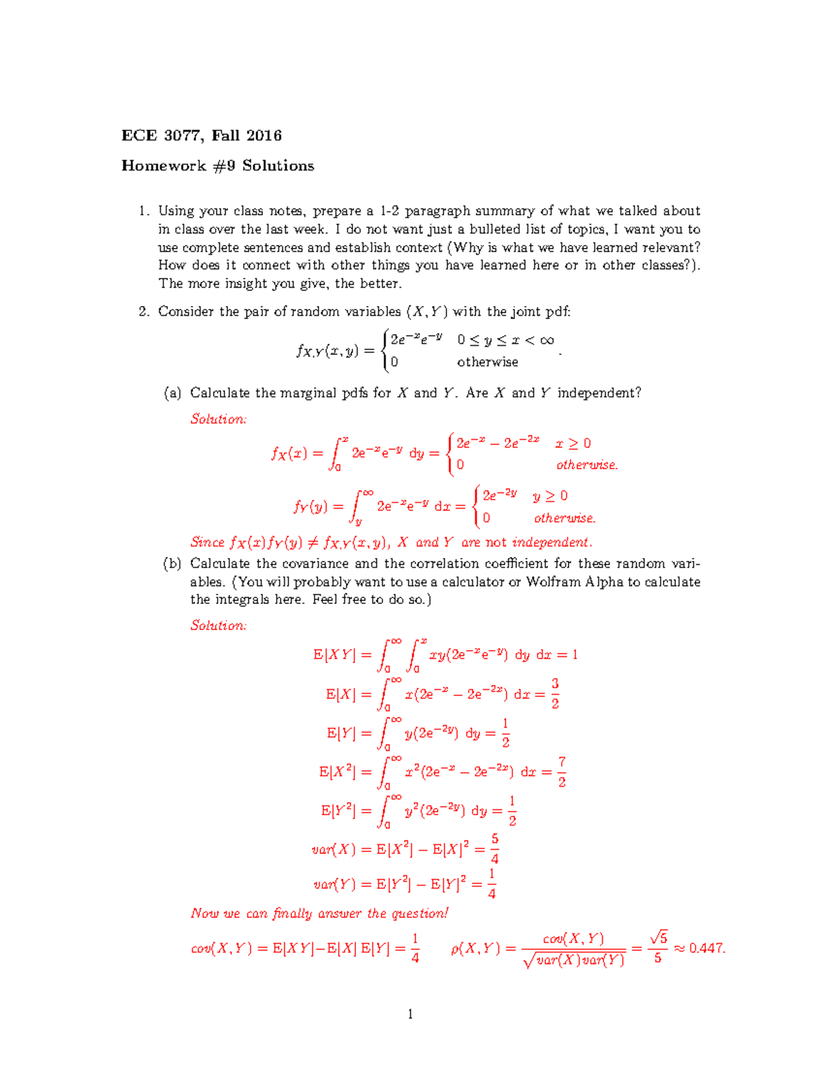 Hw09 3077 fa16 soln - Homework Solutions - ECE 3077, Fall 2016 Homework #9 Solutions Using your ...