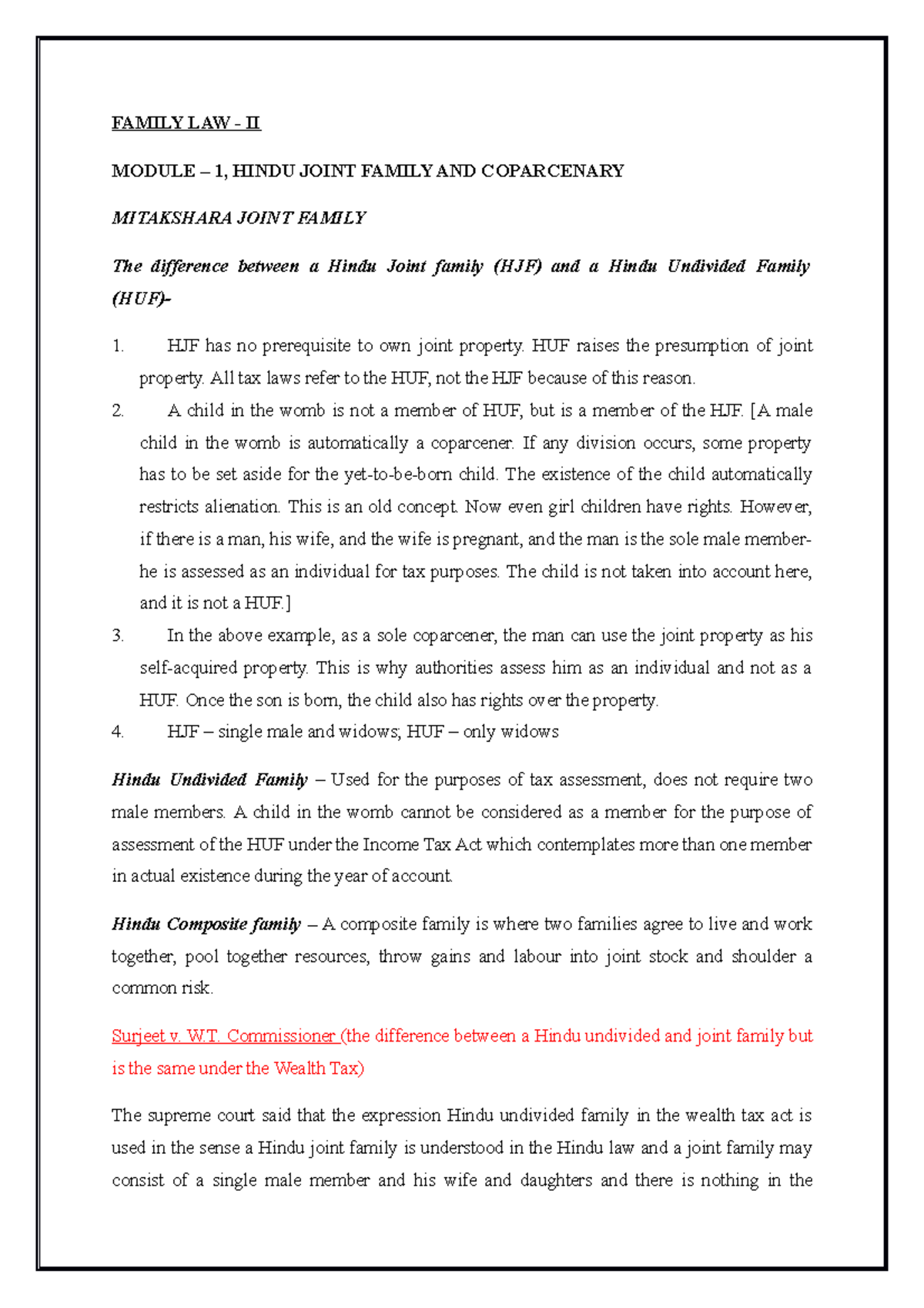 FAMILY LAW II Notes - Family Law - II - Studocu