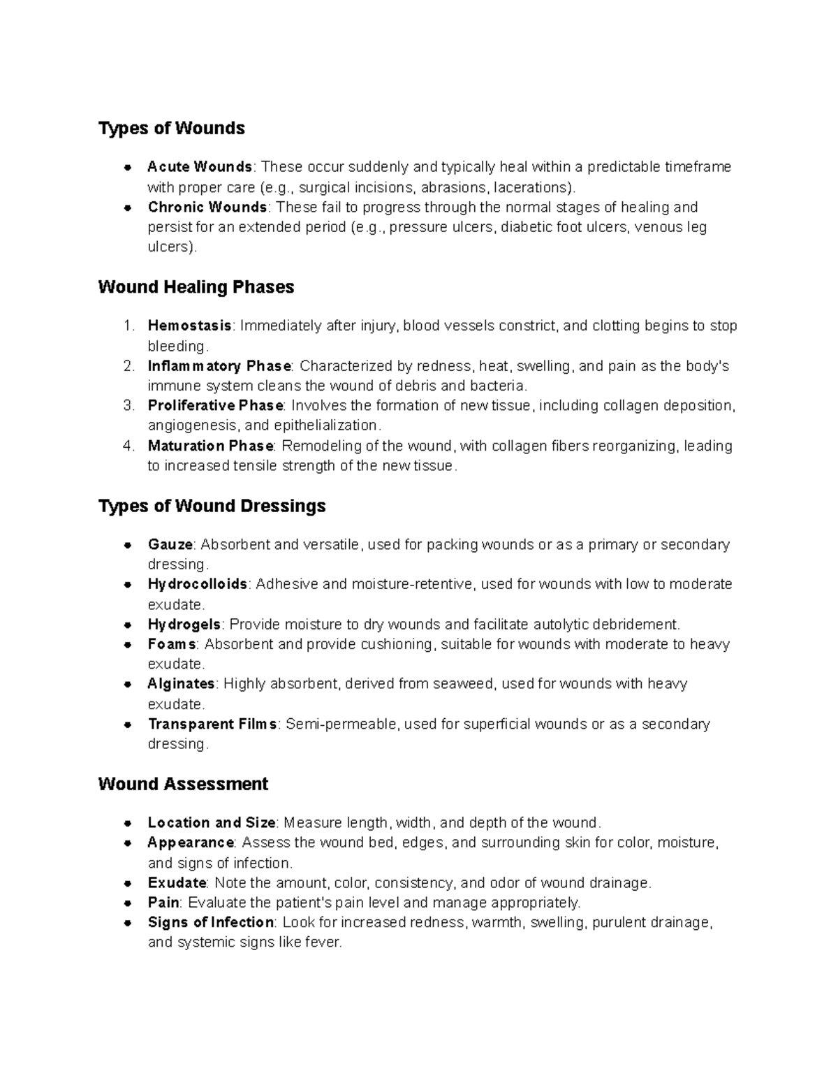 Wound care - Types of Wounds Acute Wounds: These occur suddenly and ...