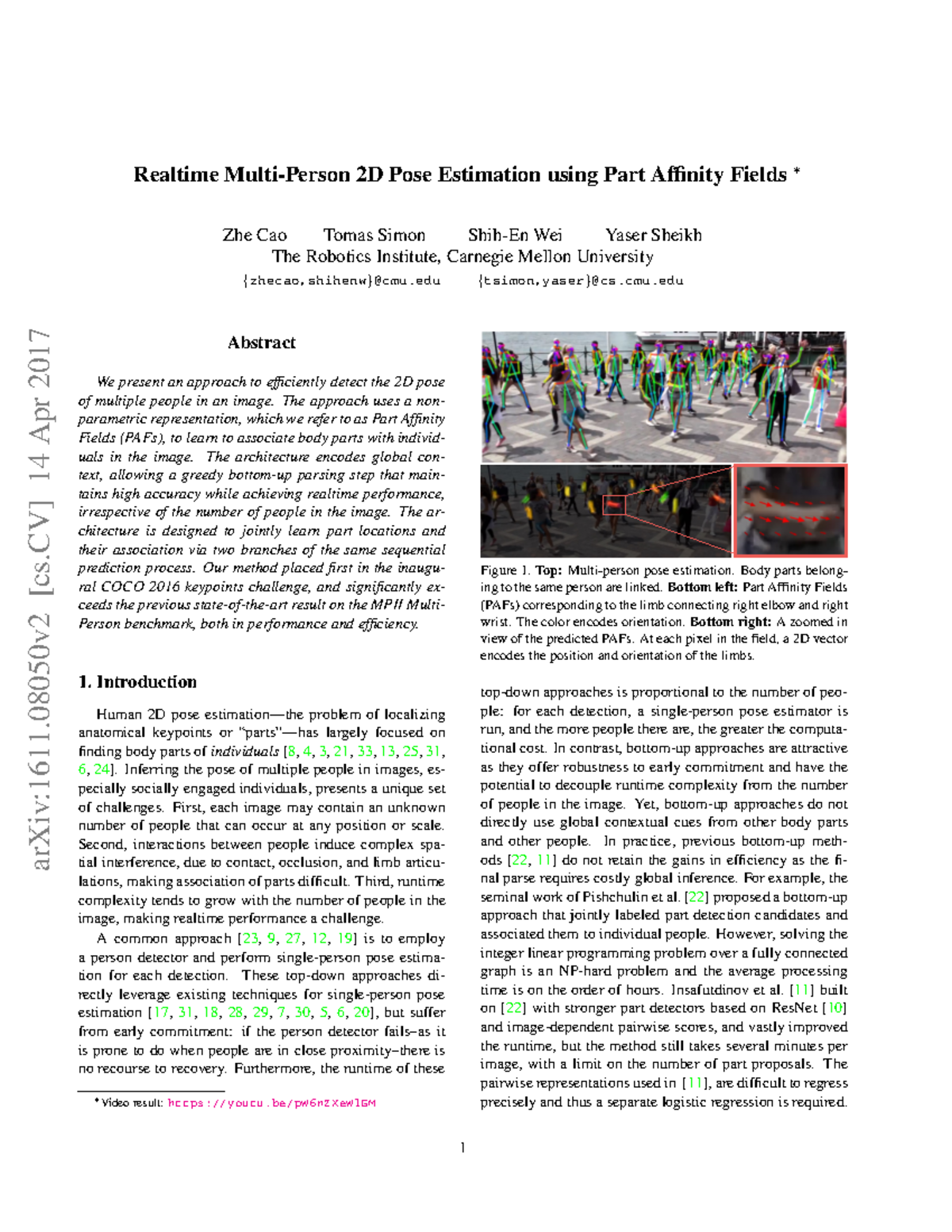 Realtime multiperson 2d pose estimation - Realtime Multi-Person 2D Pose ...