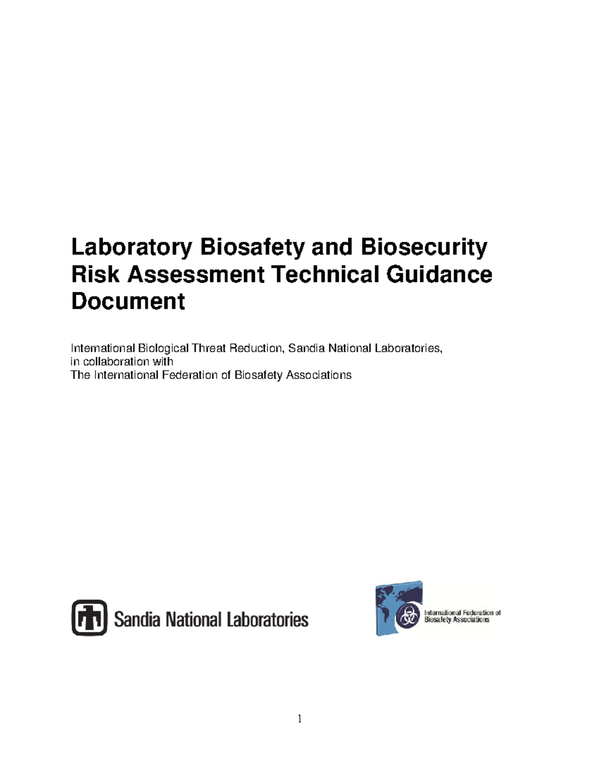 Laboratory Biosafety Biosecurity Guidance - Laboratory Biosafety and ...