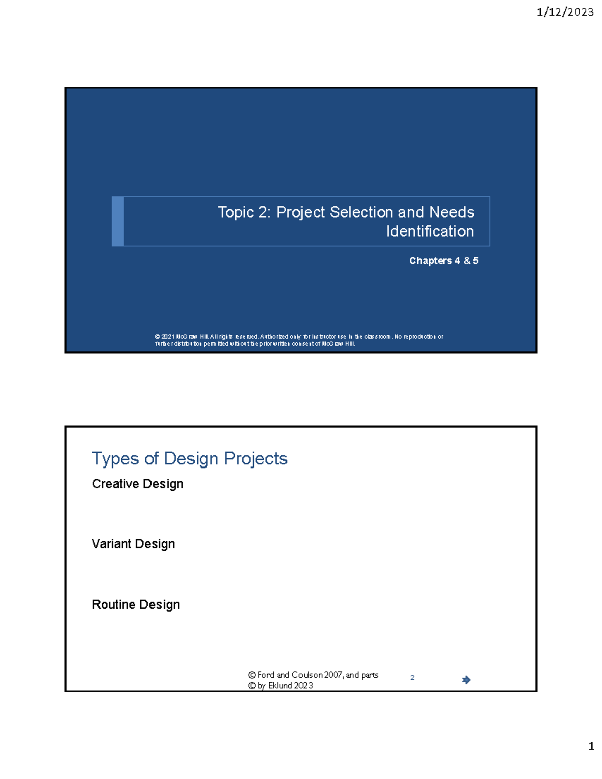 Topic 02 Proj Selection Needs Ident-1 - Topic 2: Project Selection and ...