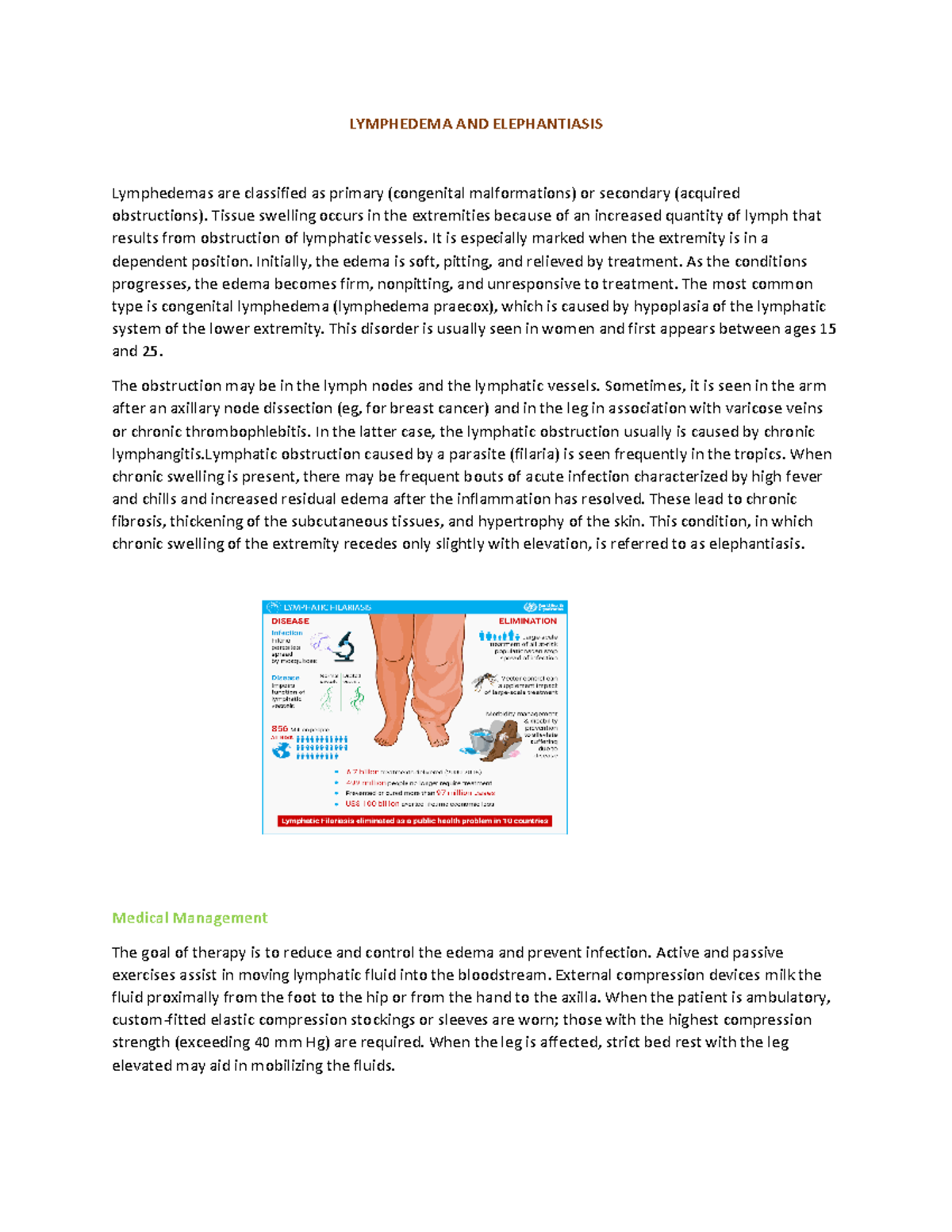 Lymphedema AND Elephantiasis - LYMPHEDEMA AND ELEPHANTIASIS Lymphedemas ...