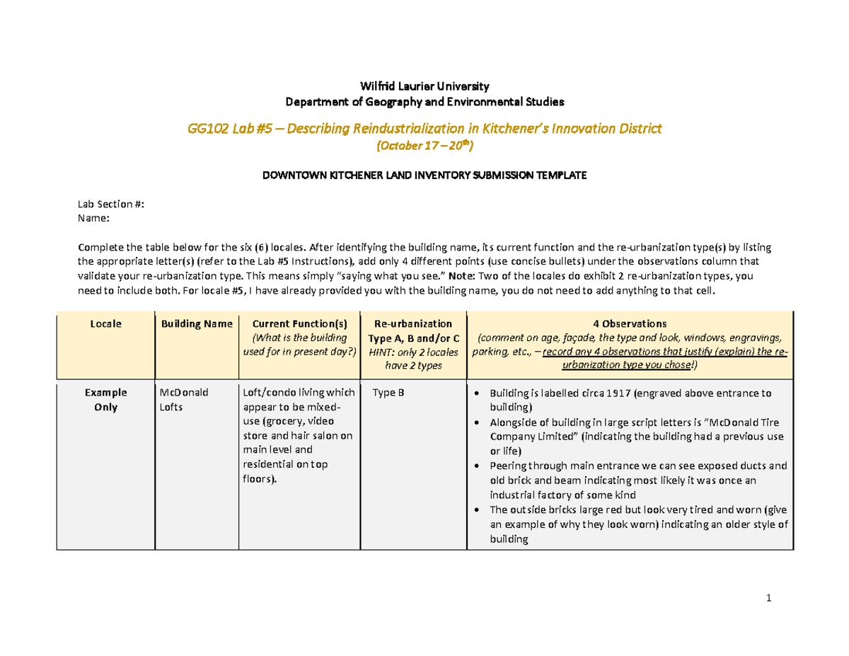 GG102 Lab #5 Submission Template - Wilfrid Laurier University ...