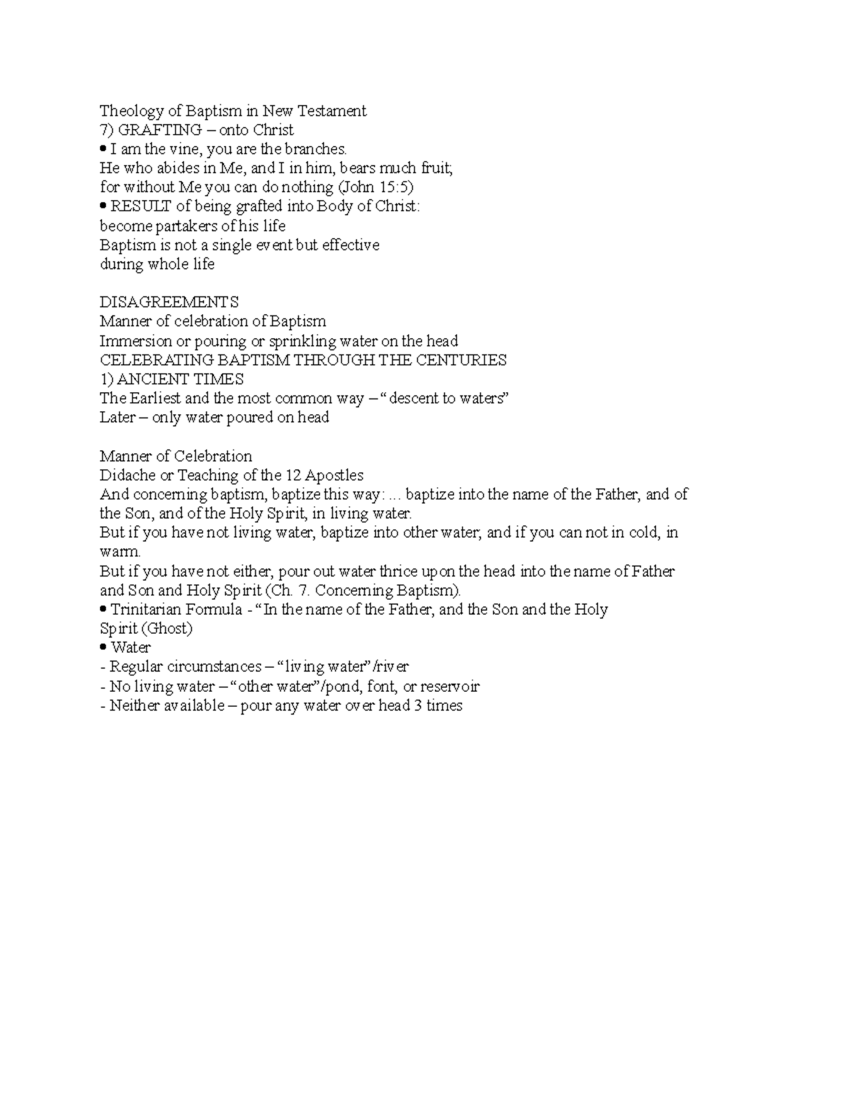 Grafting - lecture notes - Theology of Baptism in New Testament 7 ...