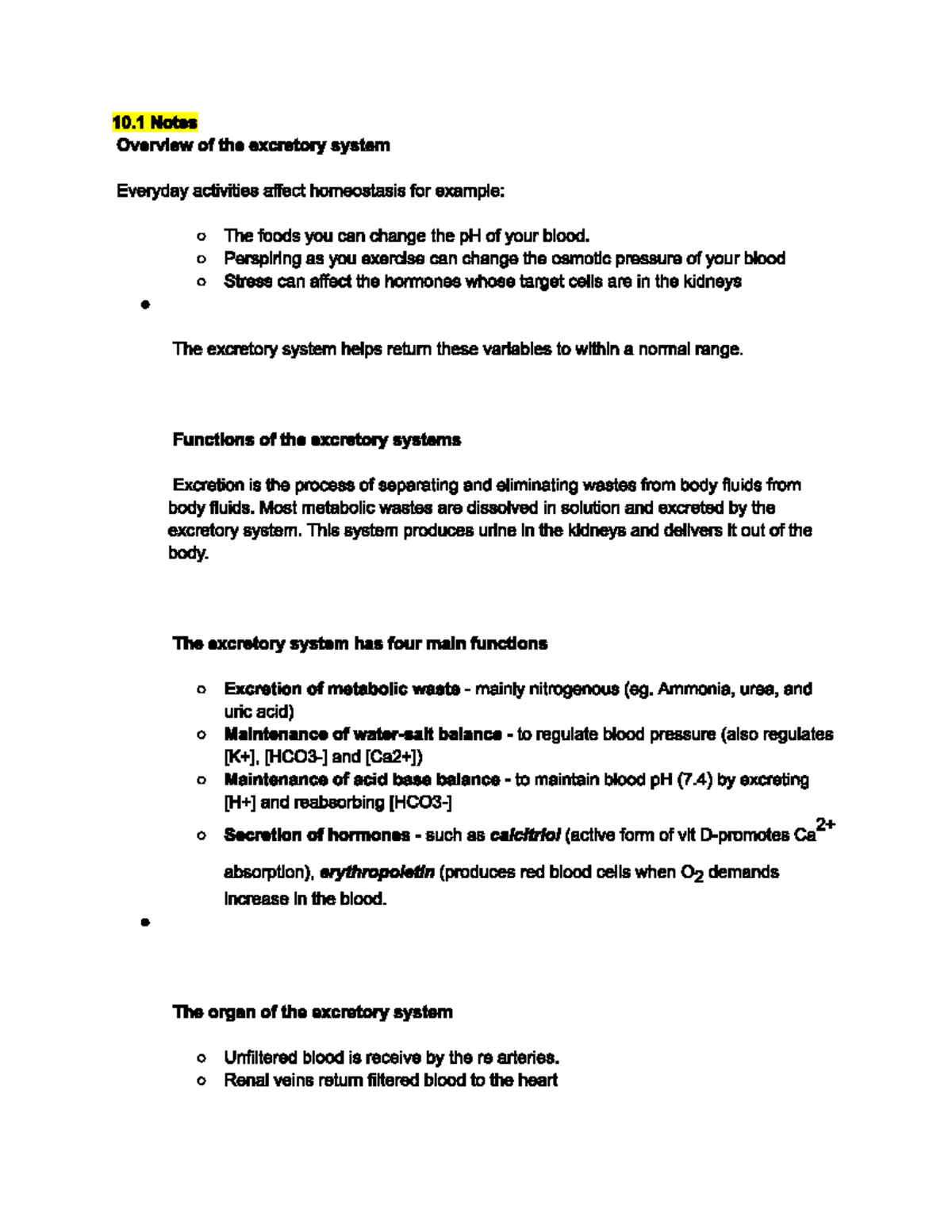 Biolgy Grade 12 - Unit 10 - Chapter 1 Notes - Studocu