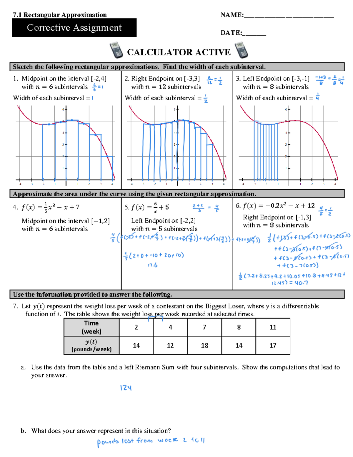 C 7 - Bysxbysxby. Xsnhxbs - 7 Rectangular Approximation NAME ...