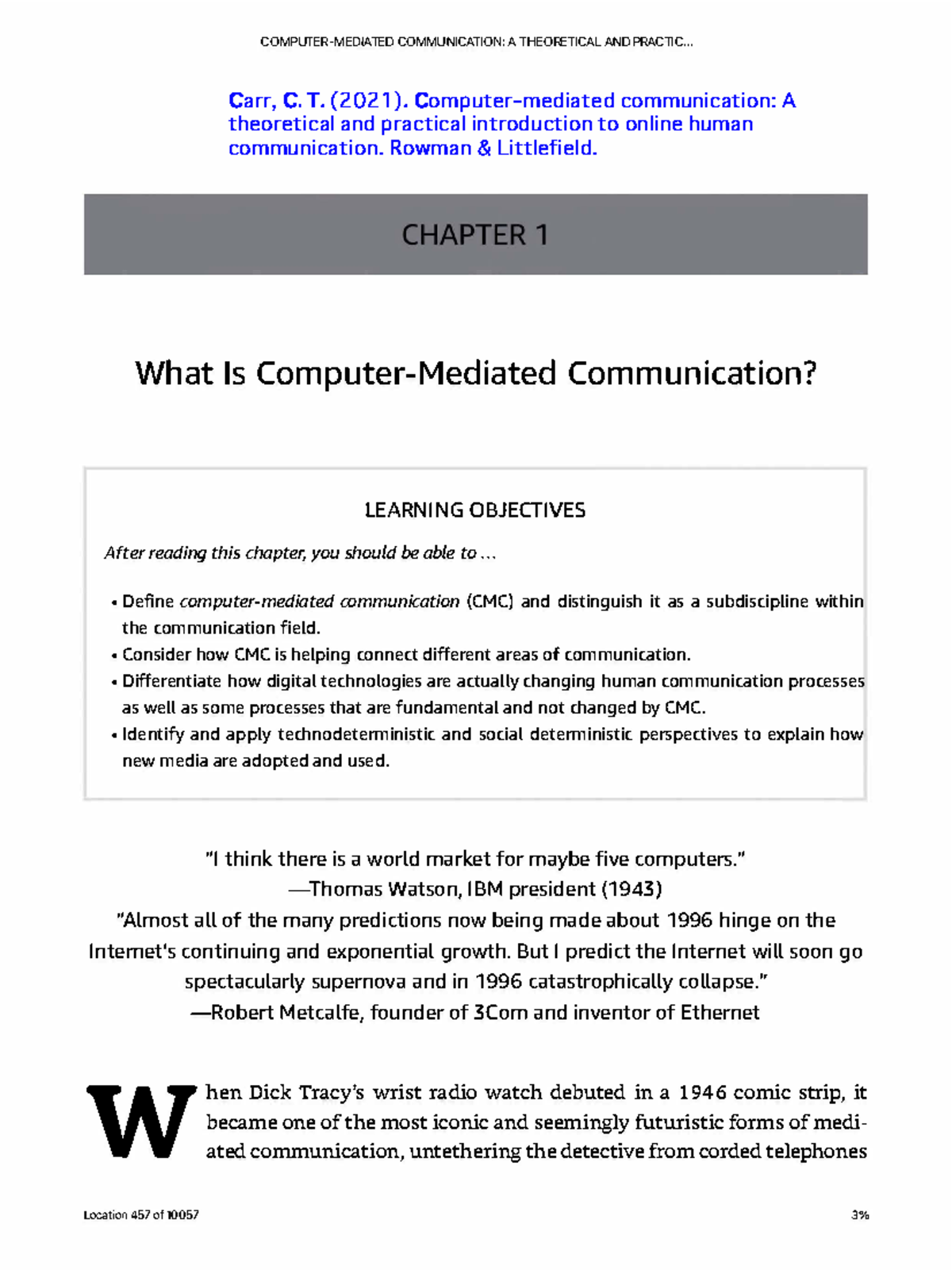 Reading A - COMPUTER-MEDIATED COMMUNICATION: A THEORETICAL AND PRACTIC ... What Is Computer ...