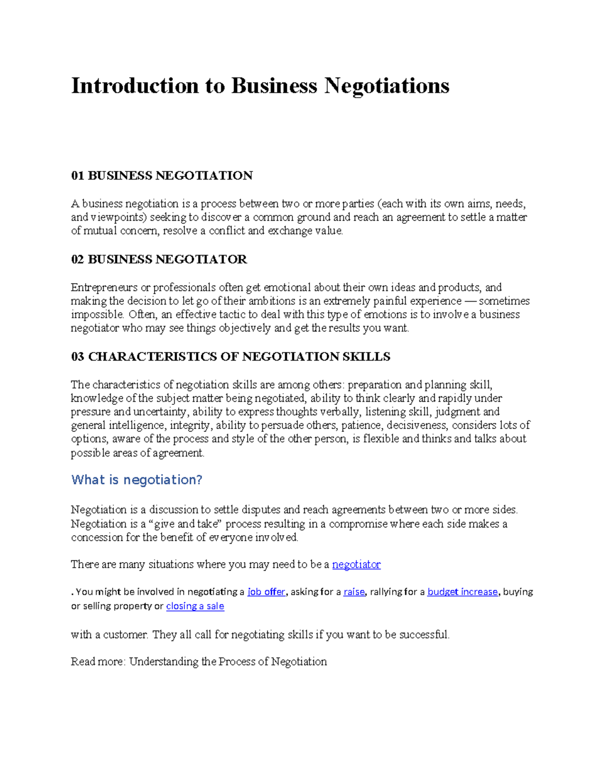 PNS Class COPY Class Notes - Introduction to Business Negotiations 01 ...
