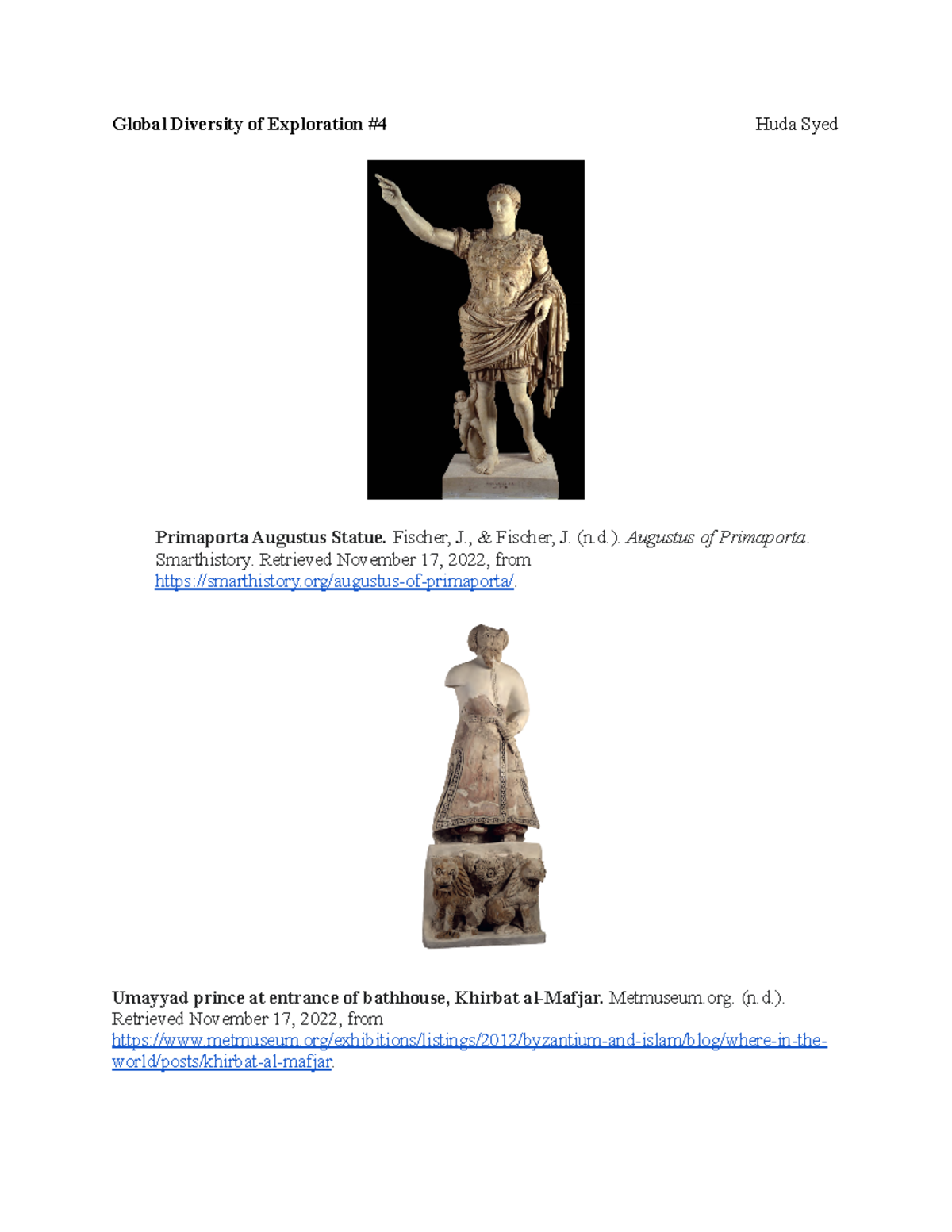 ARHI 201 Global Diversity of Exploration #4 - Huda Syed - Global ...