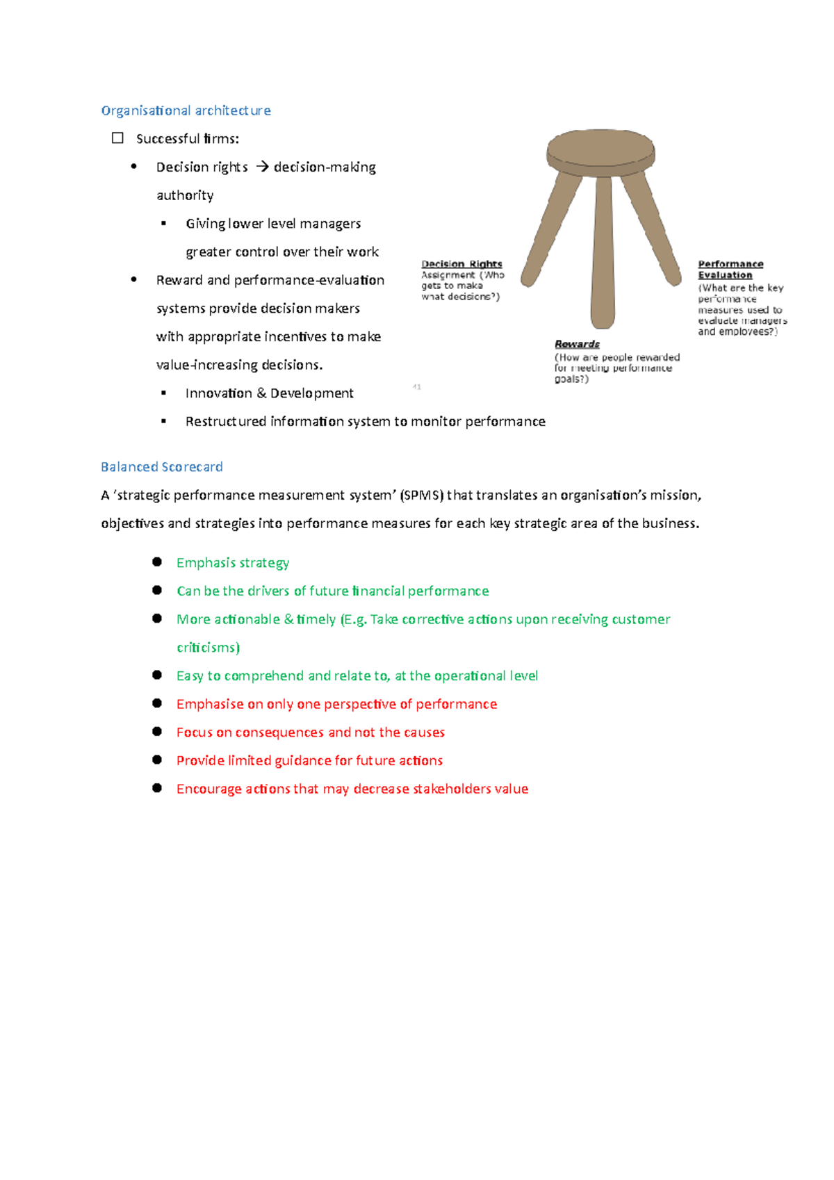 Lecture notes, lectures 1-12 - Summarised - Organisational architecture ...
