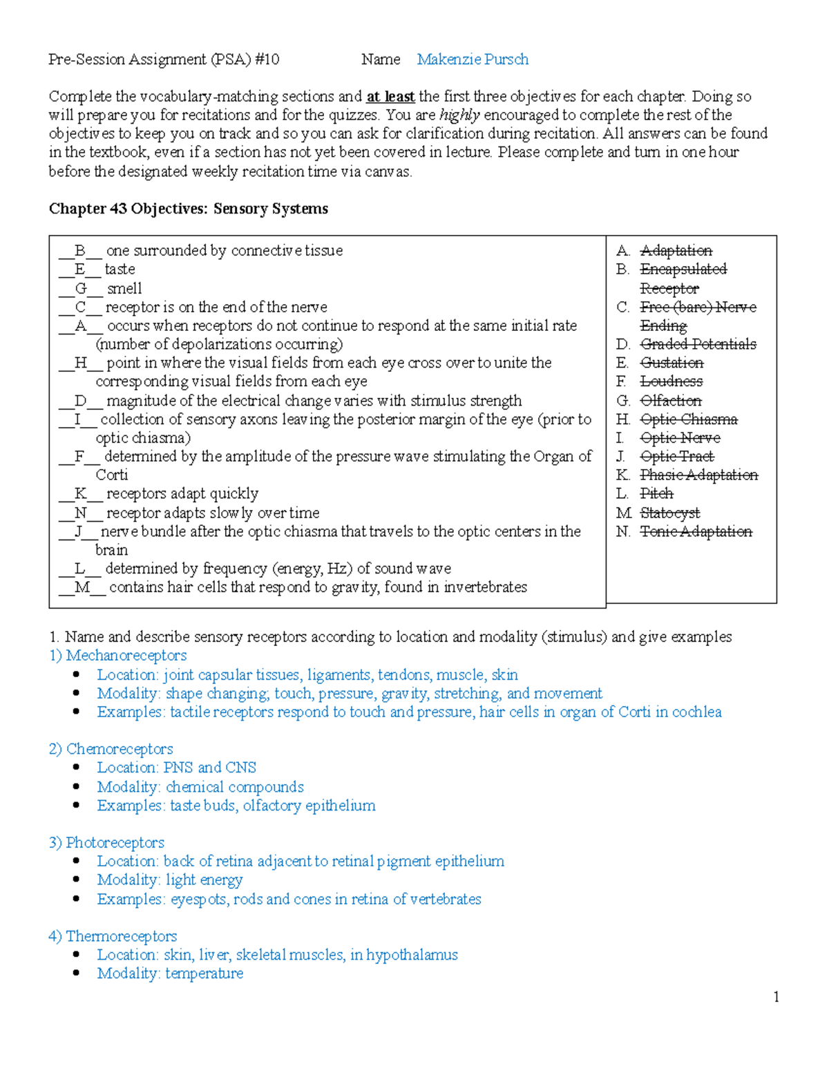 PSA 10 - Only has first 3 PSA objectives filled - Pre-Session ...