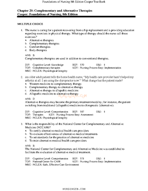 30 - Foundations of nursing text bank - NURSINGTB Chapter 30: Health ...