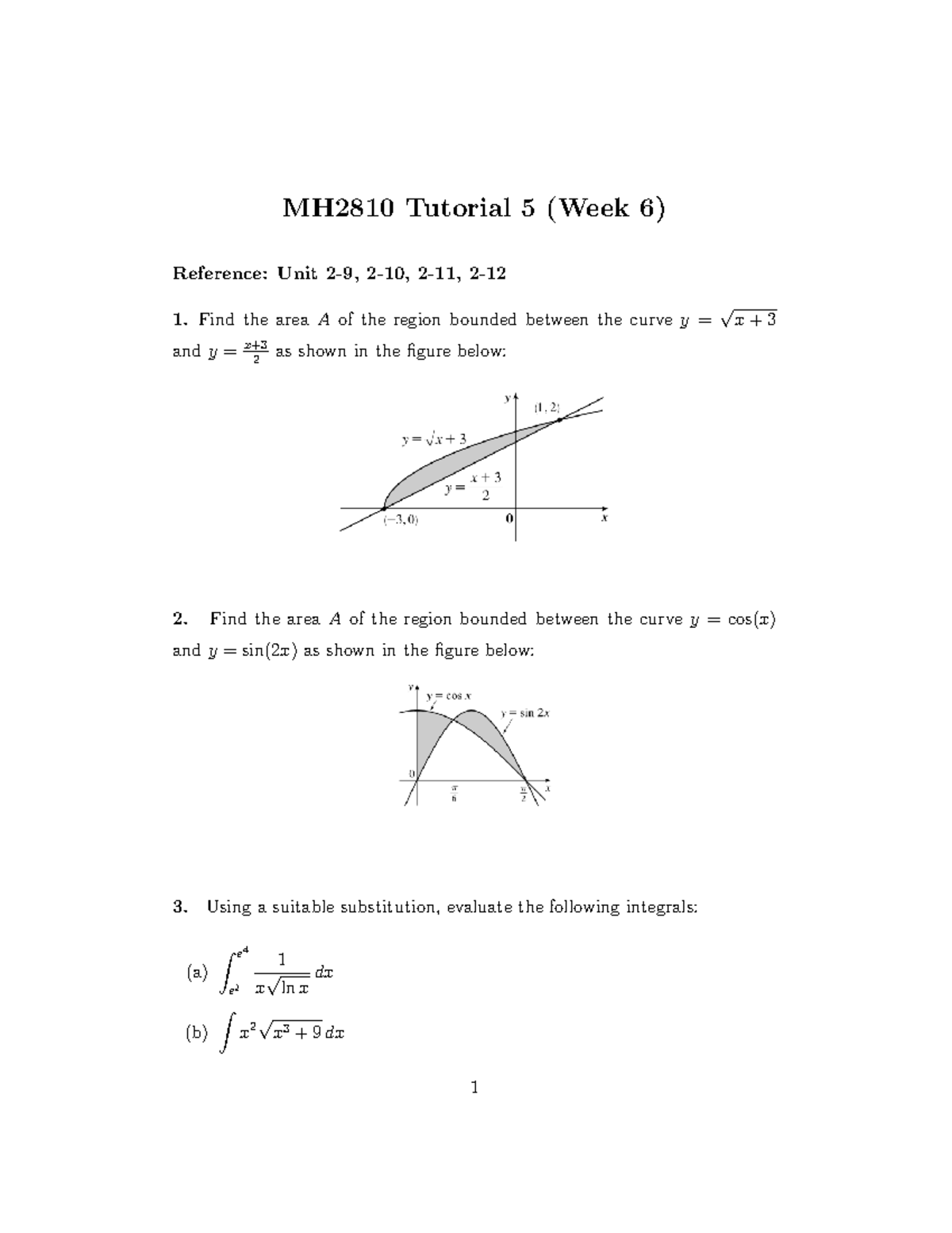 Tutorial 5 - MH2810 Tutorial 5 (Week 6) Reference: Unit 2-9, 2-10, 2-11 ...