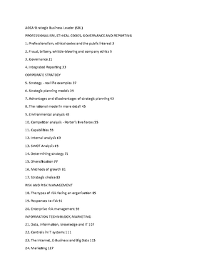 MOCK 1 A ANSWERS - ACCA – SBL Strategic Business Leader September 2019 to June 2020 Colossal ...