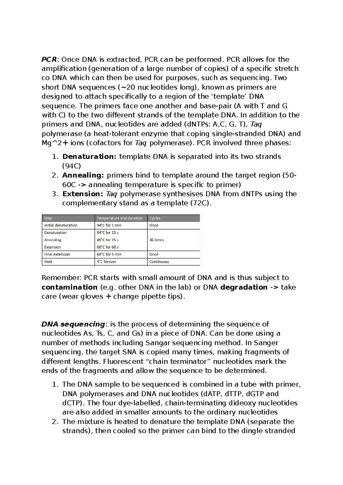 The process of PCR - PCR: Once DNA is extracted, PCR can be performed ...