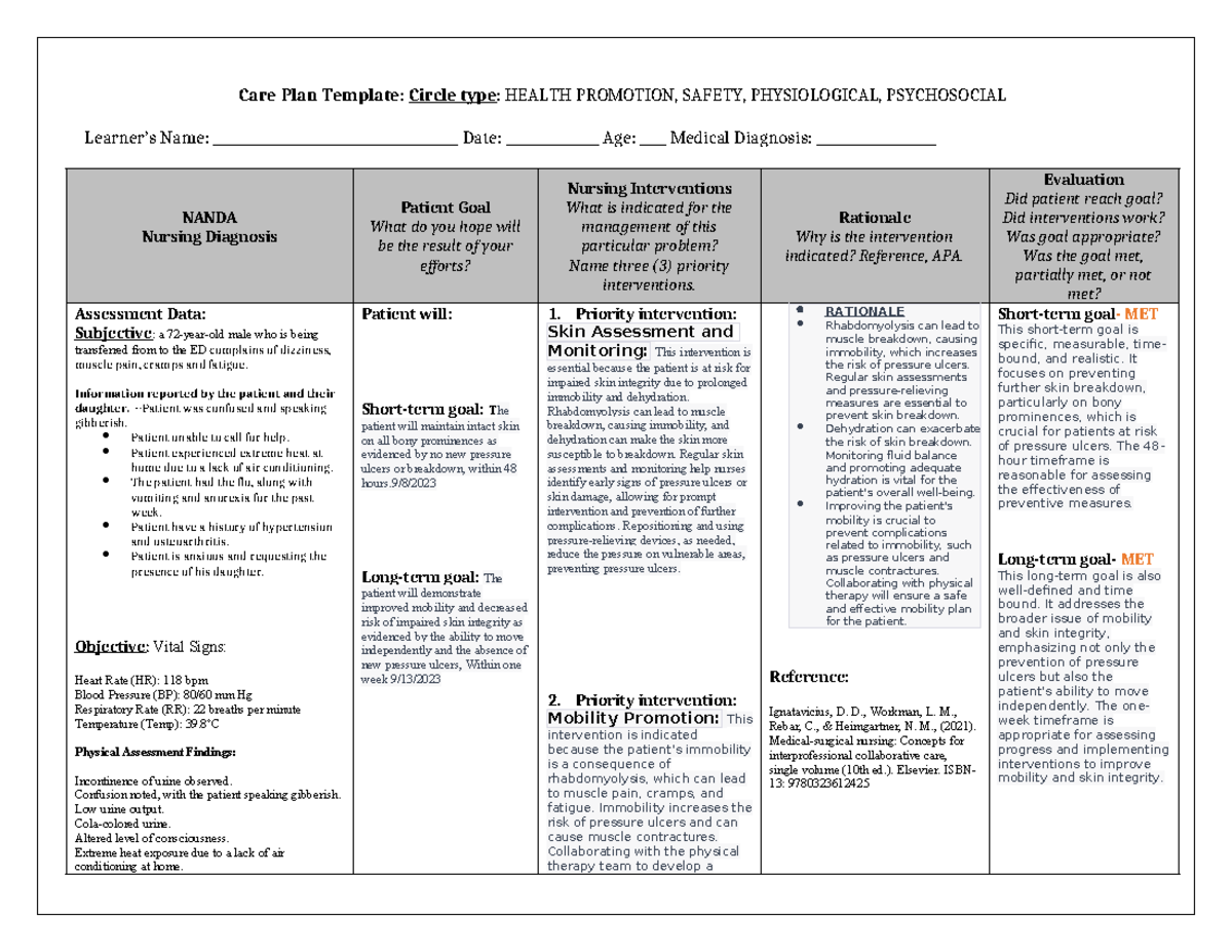 Final Care Plan Template 9 19-1-1 (1) June Thiel - Care Plan Template ...
