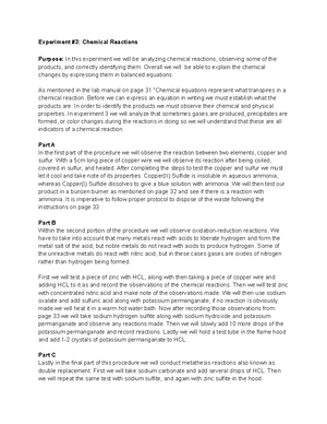 Lab Summary Experiment 1-Basic Labratory Techniques - Experiment 1: Basic Laboratory Techniques ...