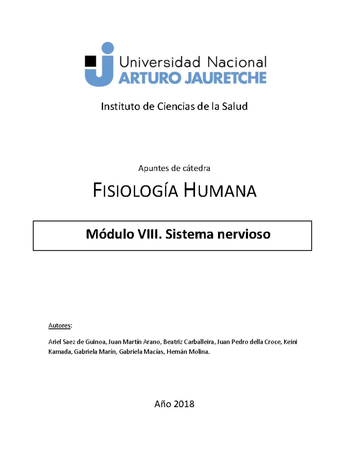 Modulo VII - Sistema nervioso - Warning: TT: undefined function: 32 Instituto de Ciencias de la ...