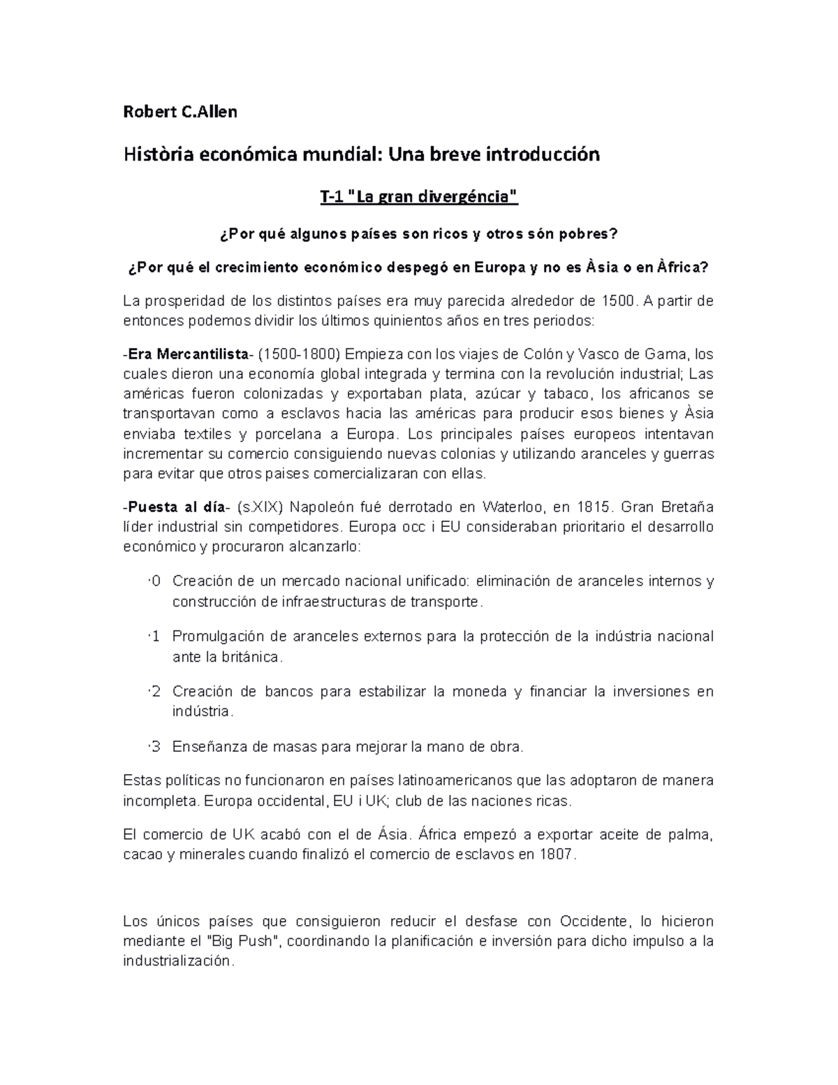 Resumen Introduccion a la historia econo - Robert C Història económica ...
