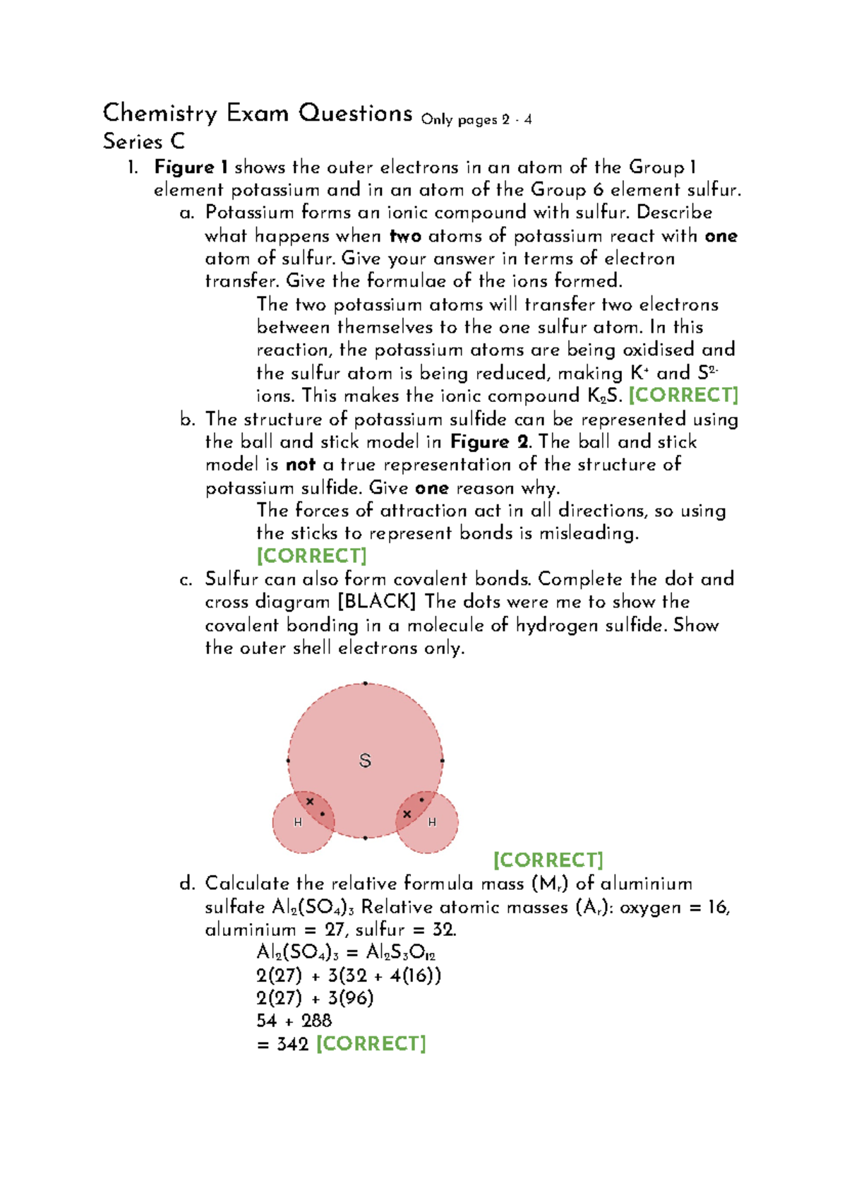 Chemistry Exam Practice Questions - Chemistry Exam Questions Only pages ...